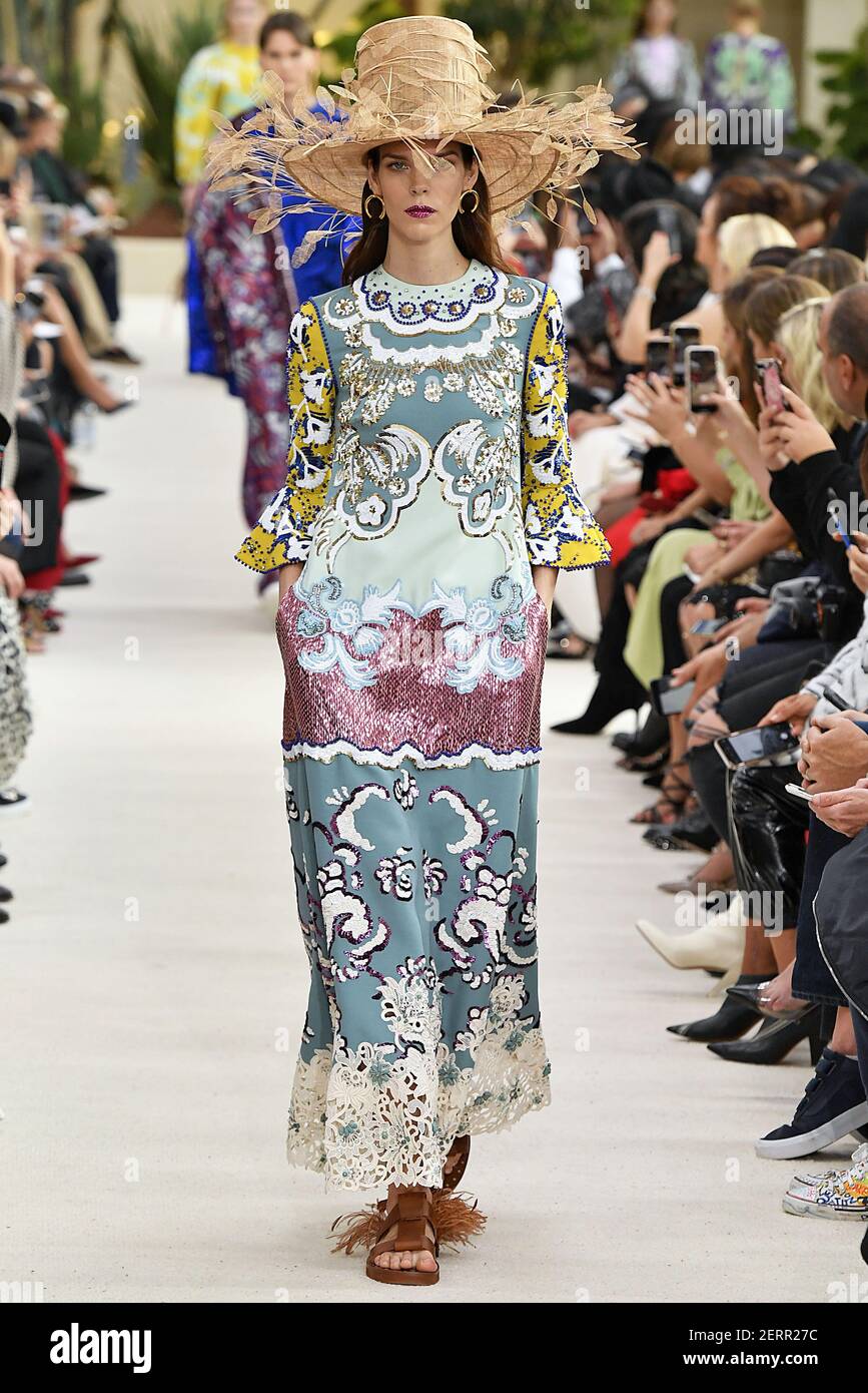 Model Meghan Collison walks on the runway during the Valentino Fashion ...