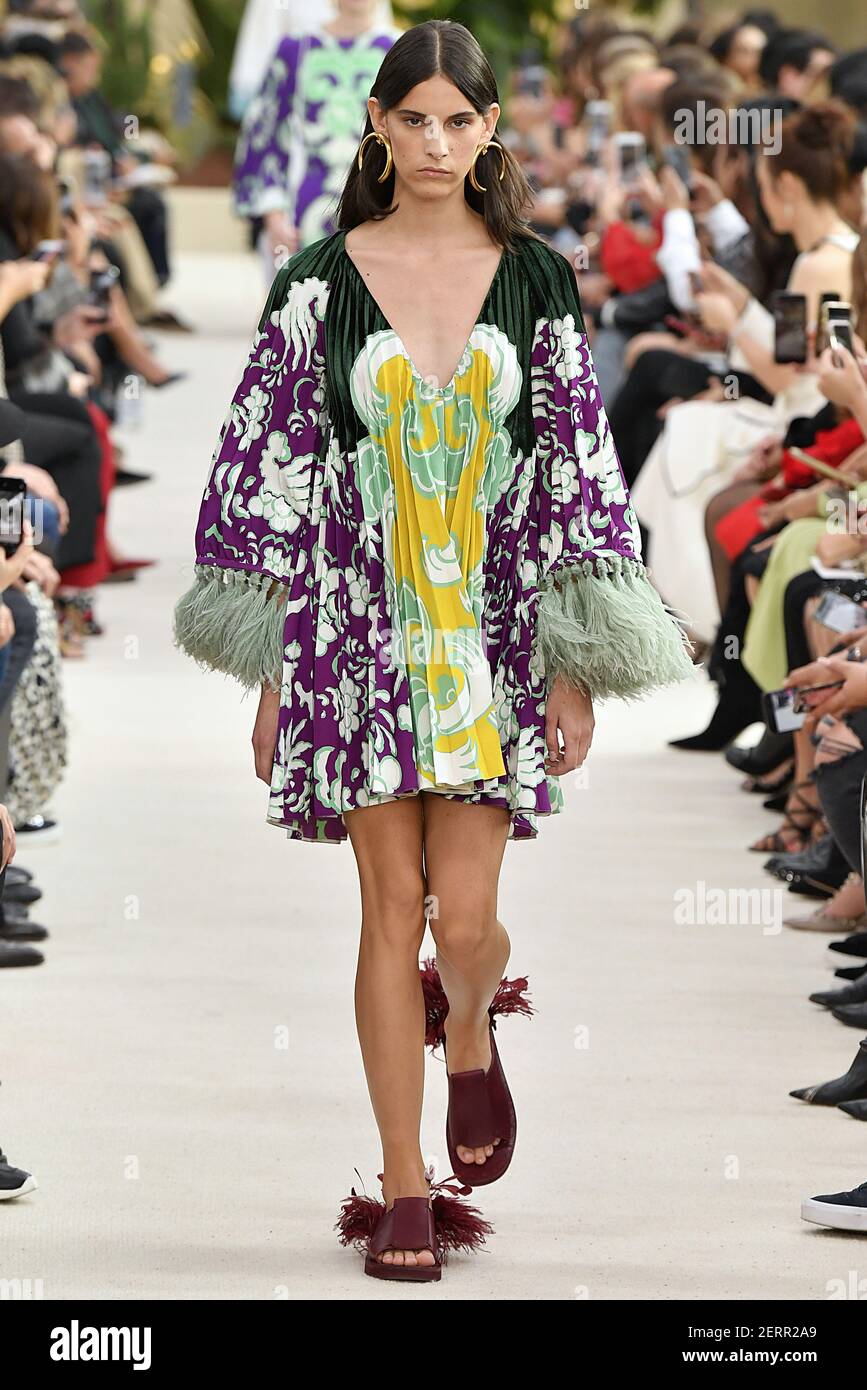 Model Cyrielle Lalande walks on the runway during the Valentino Fashion ...