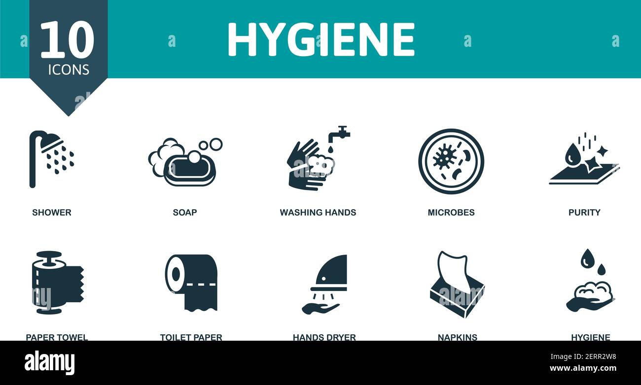 Hygiene icon set. Contains editable icons hygiene theme such as soap ...