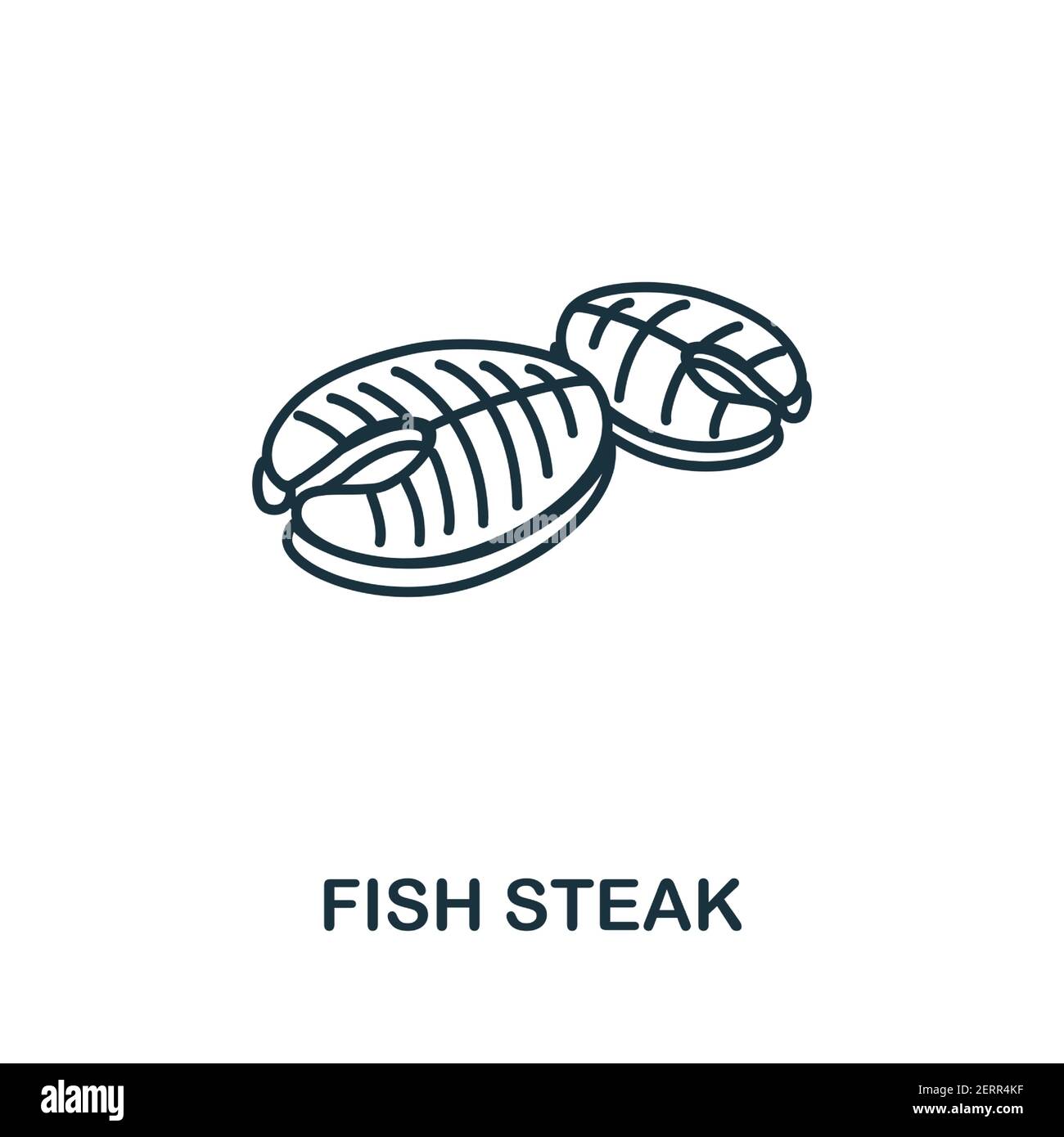 Fish Steak icon. Simple illustration from seafood collection. Creative ...