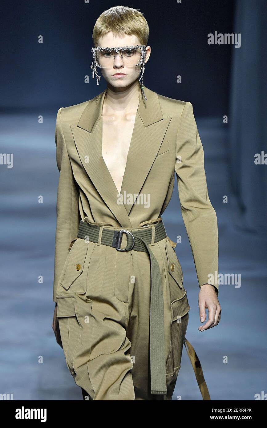 Model Maike Inga walks on the runway during the Givenchy Fashion Show ...