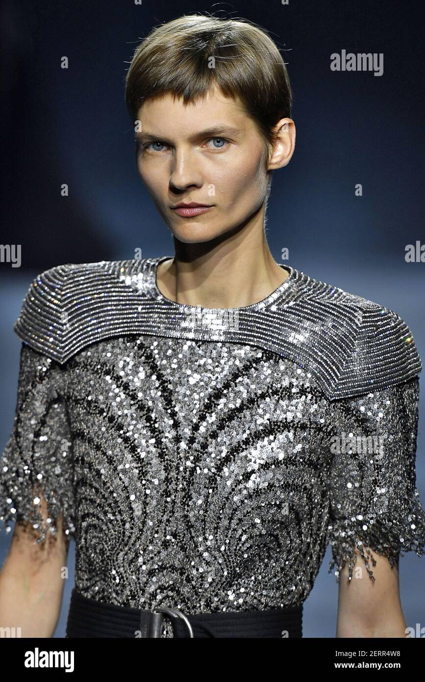 Model Karolin Wolter walks on the runway during the Givenchy Fashion ...