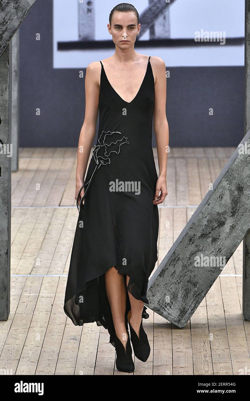 Looks Like Estella Brons walks on the runway during the Akris Fashion ...