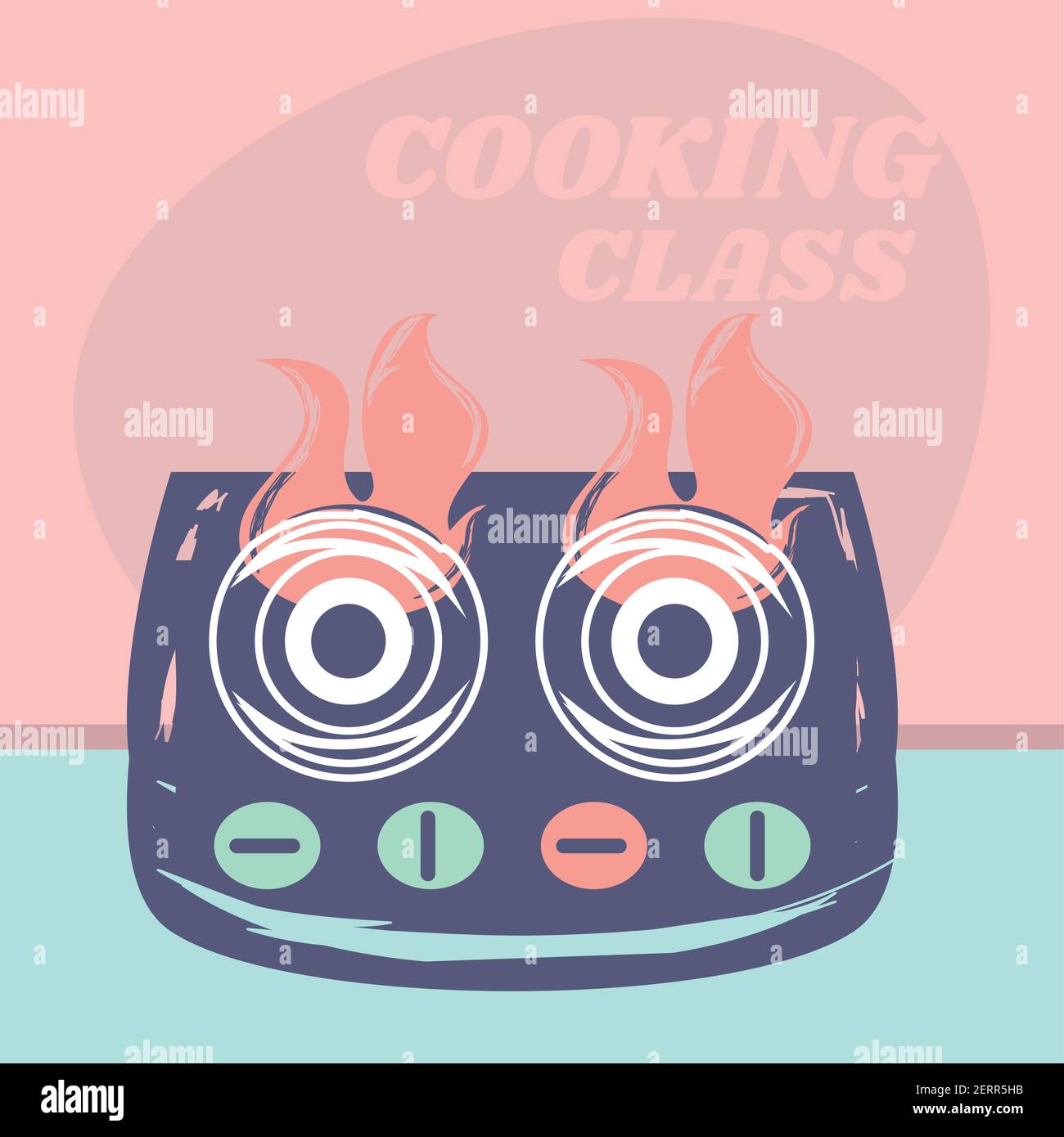 cooking class stove flame hot cartoon Stock Vector Image & Art - Alamy