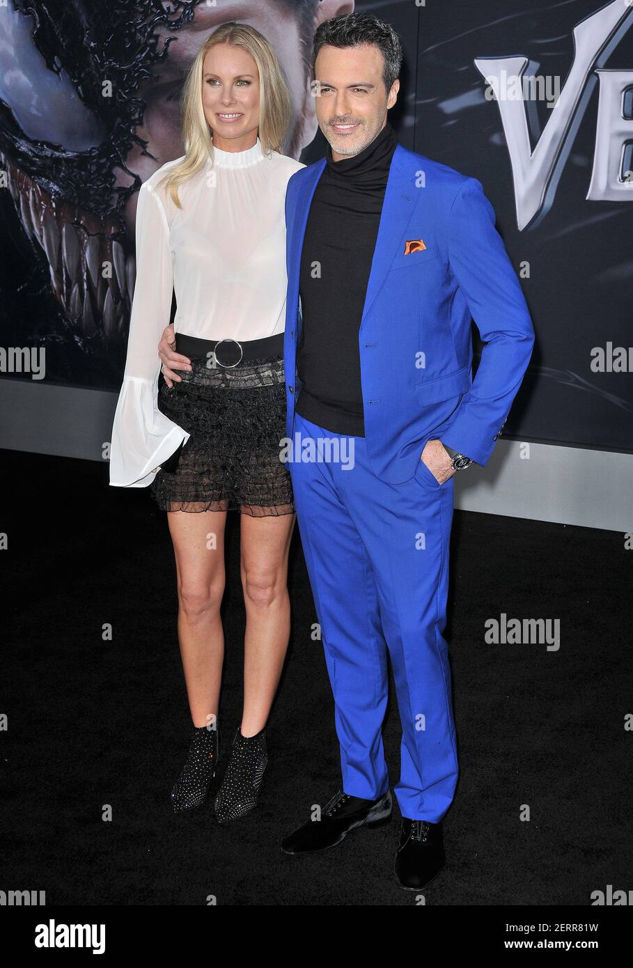 Elspeth Keller and Reid Scott at the “Venom” Los Angeles Premiere held ...