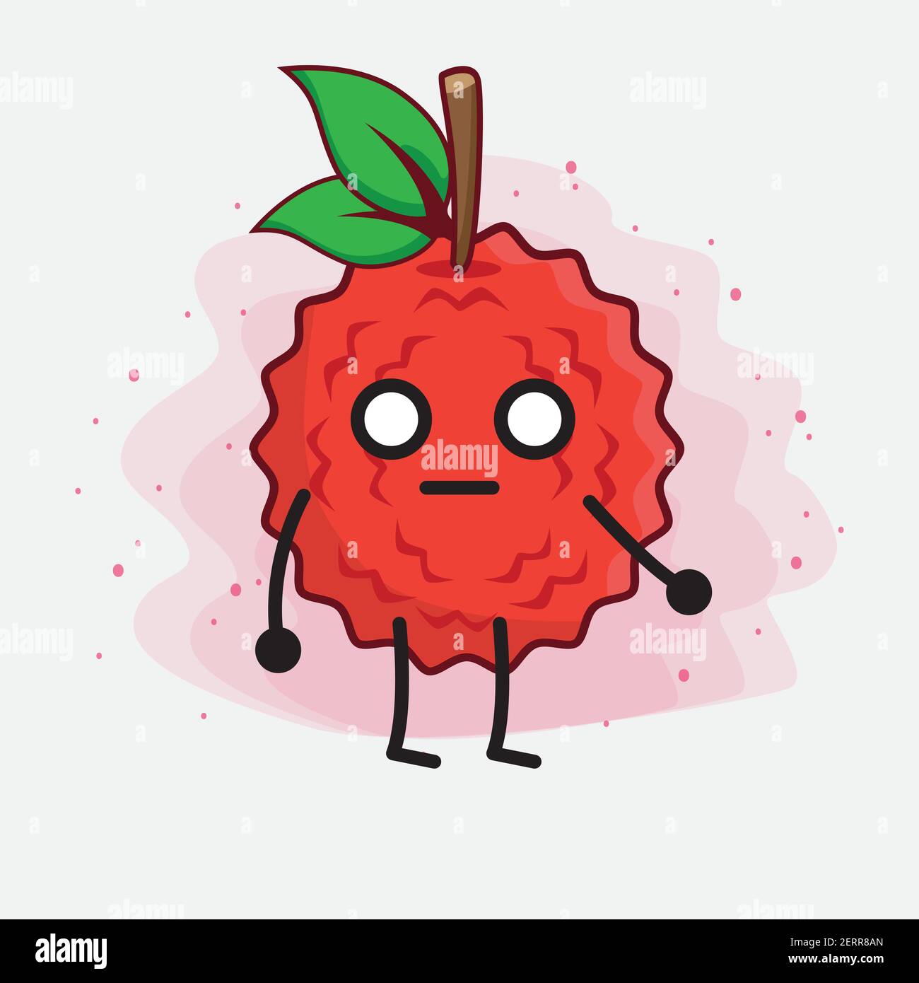 Vector Illustration of Lychee Fruit Character with cute face, simple ...