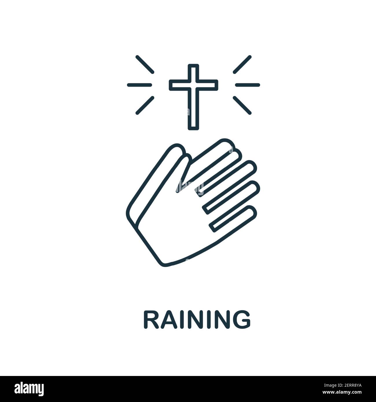 Raining icon. Simple element from religion collection. Creative Raining ...