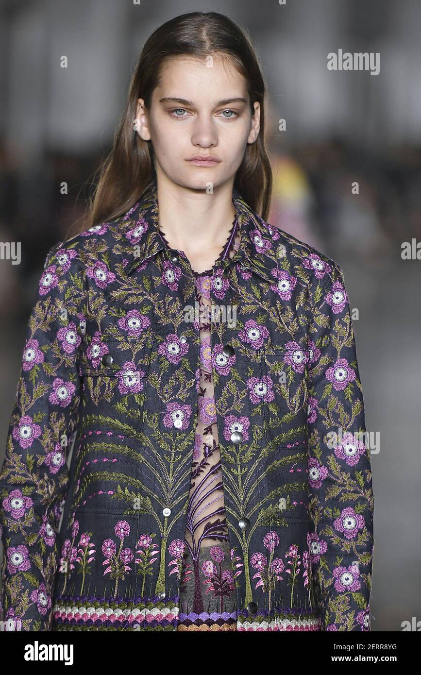 Model Alina Bolotina walks on the runway during the Giambattista Valli ...
