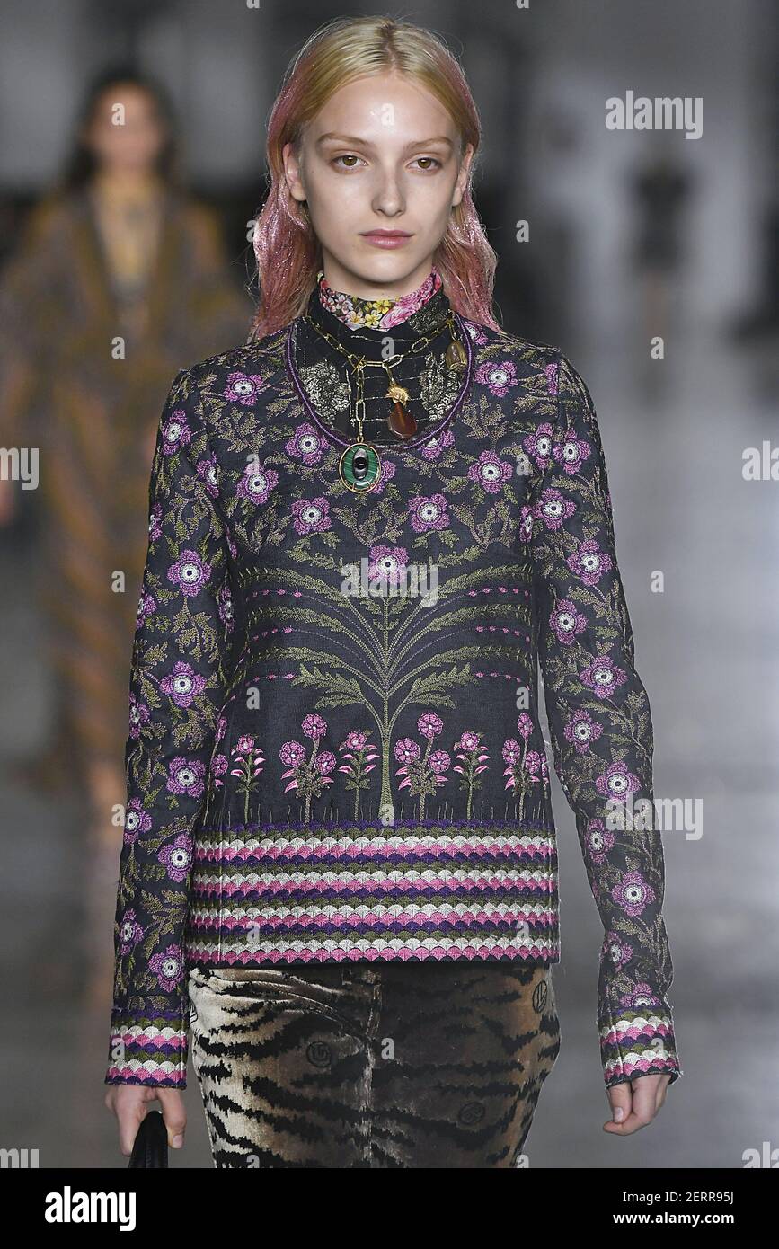 Model Sonya Maltceva walks on the runway during the Giambattista Valli ...