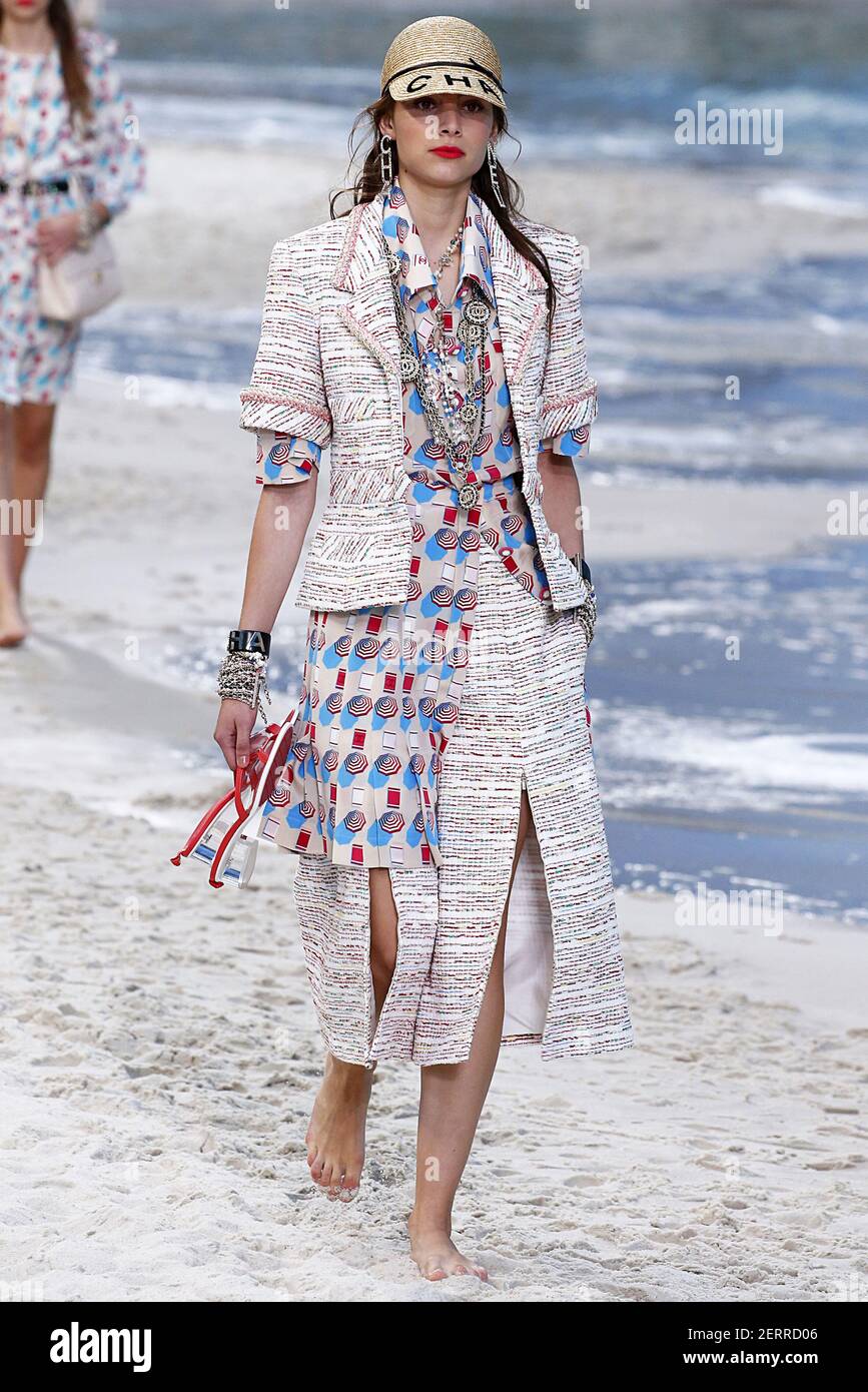 Model Romy Schonberger walks on the runway during the Chanel Fashion ...