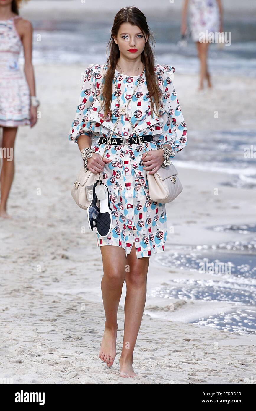 Model Mathilde Henning walks on the runway during the Chanel Fashion ...