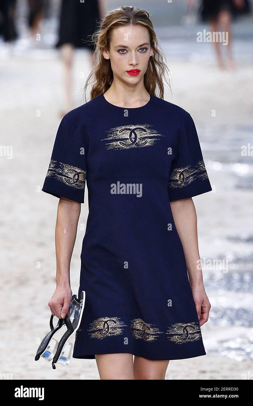 Model Hannah Ferguson walks on the runway during the Chanel Fashion ...