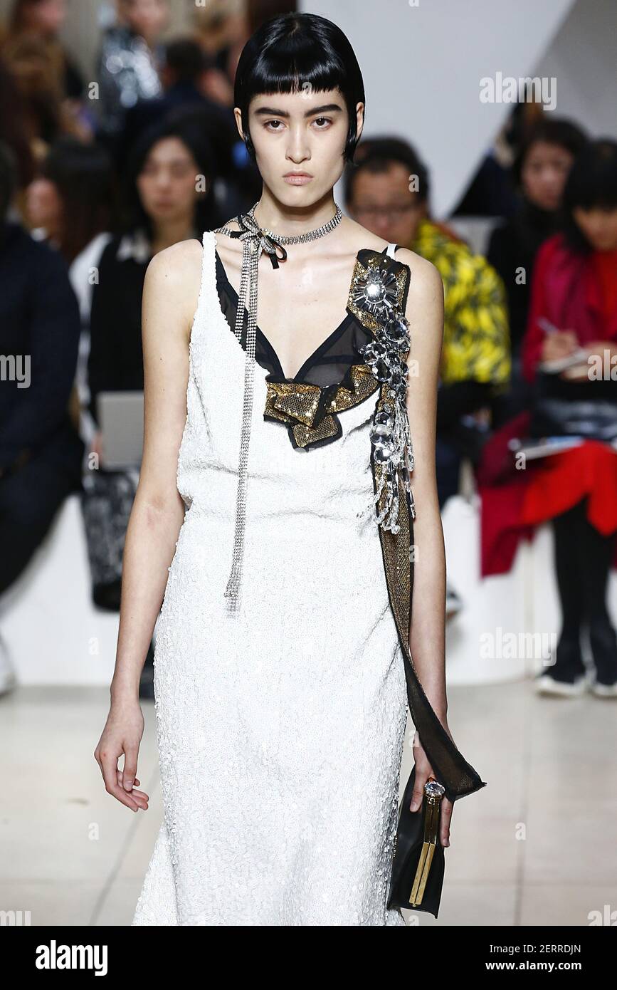 Model Cami You-Ten walks on the runway during the Miu Miu Fashion Show ...