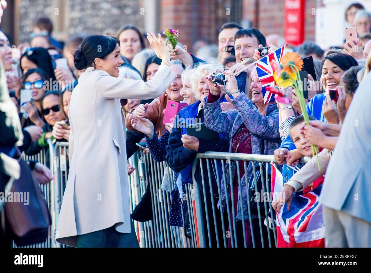 Prince Harry and Meghan Markle, Duke and Duchess of Sussex greet public ...
