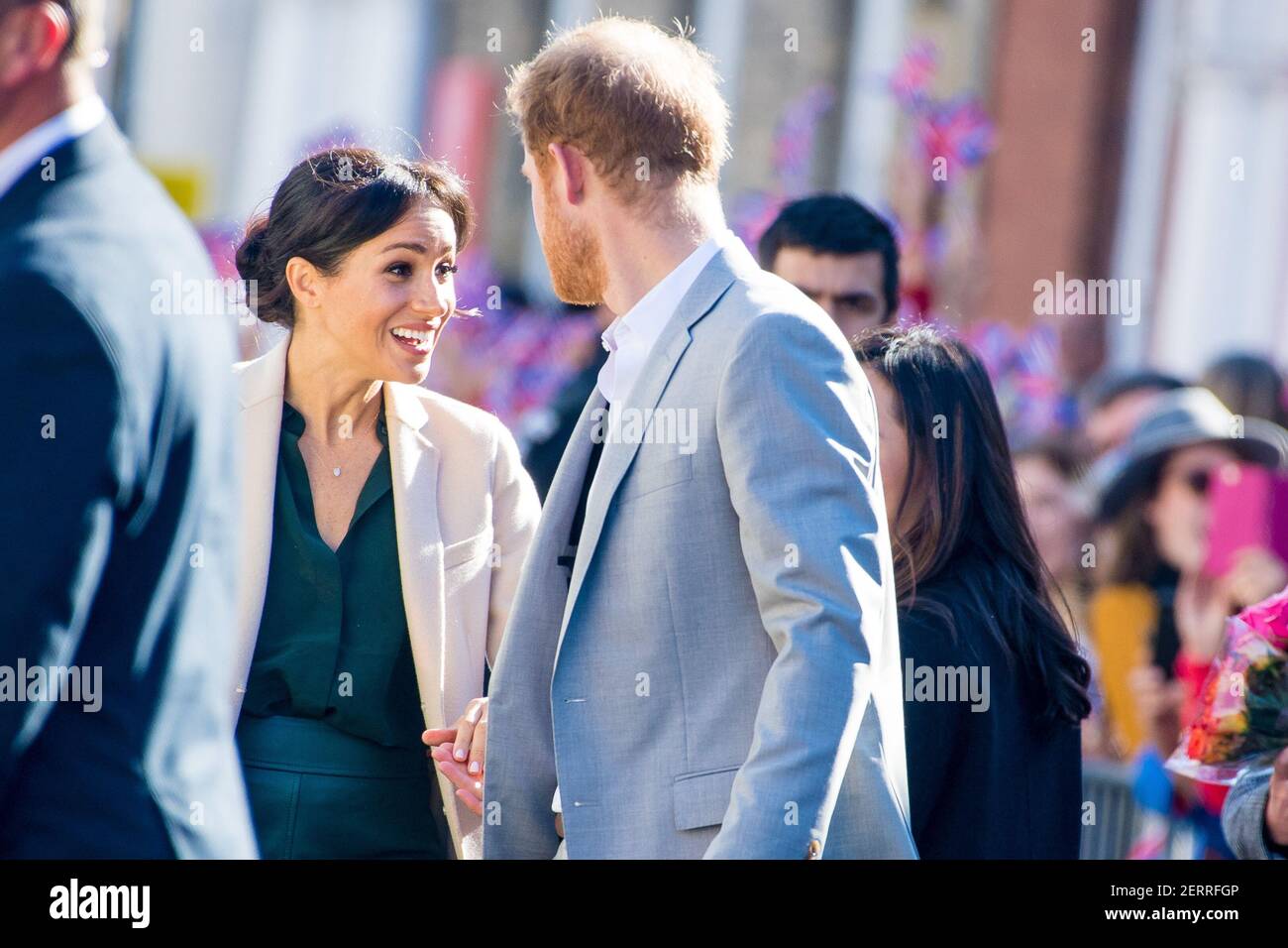 Prince Harry and Meghan Markle, Duke and Duchess of Sussex greet public ...