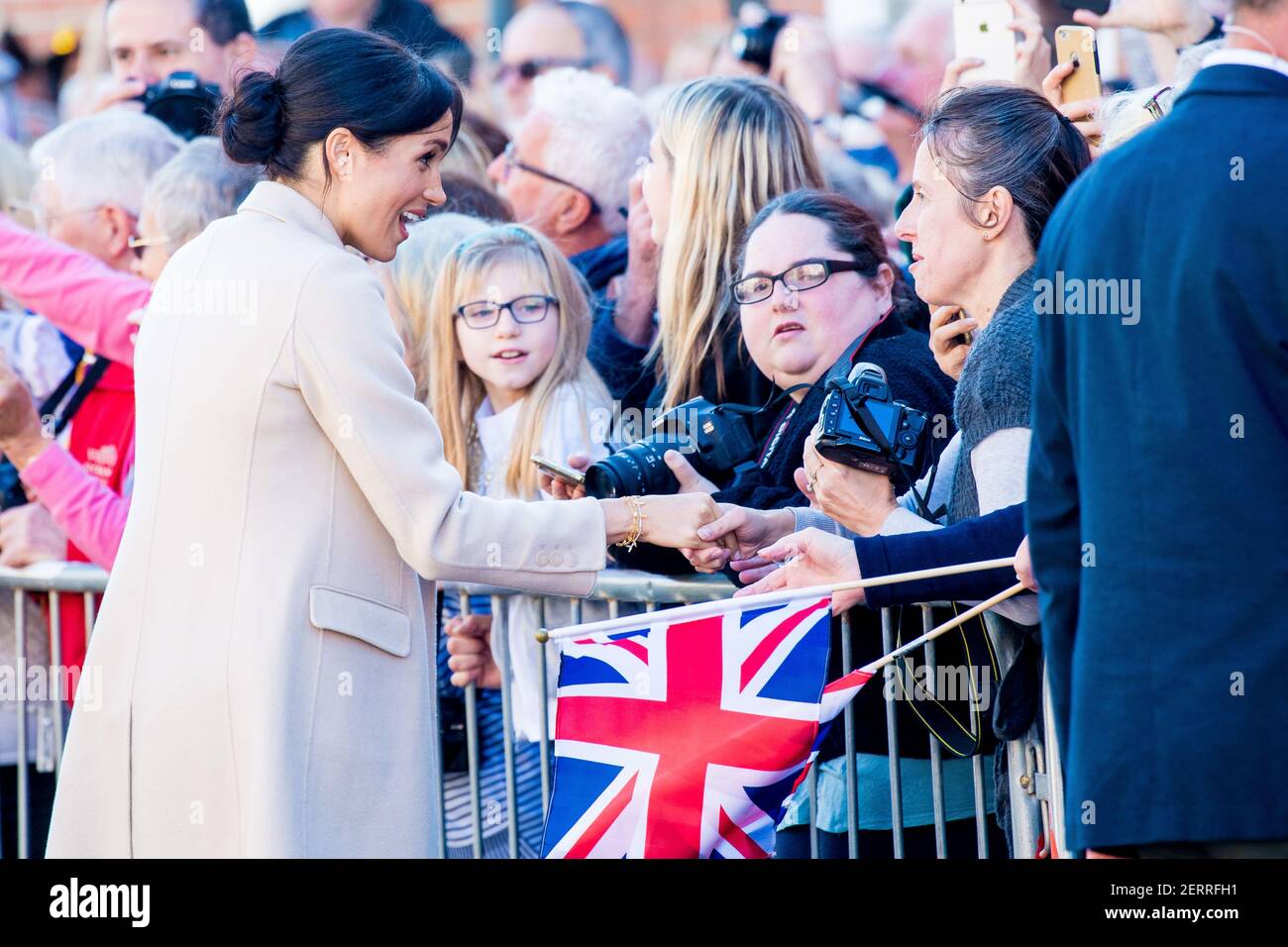 Prince Harry and Meghan Markle, Duke and Duchess of Sussex greet public ...