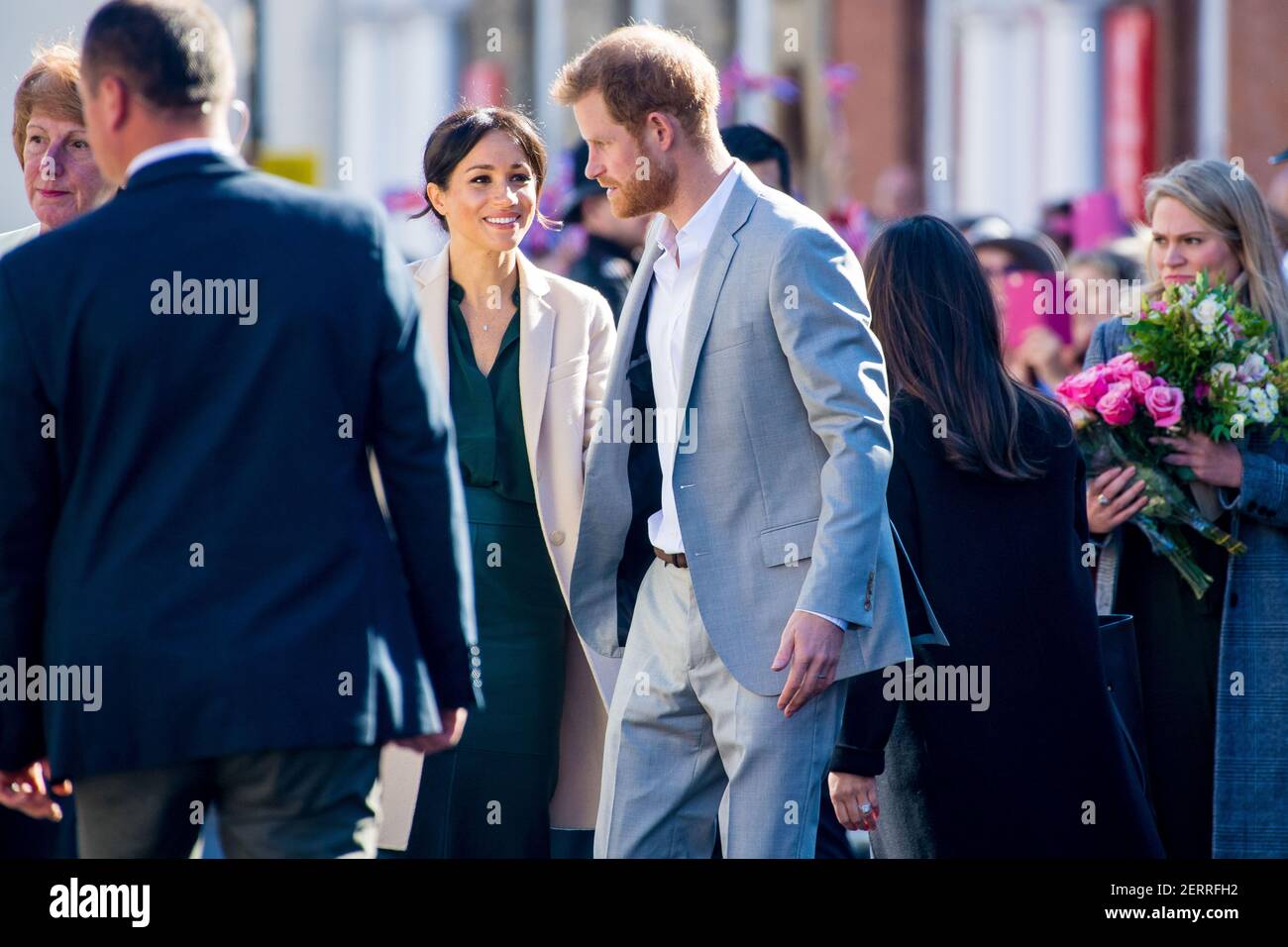 Prince Harry and Meghan Markle, Duke and Duchess of Sussex greet public ...