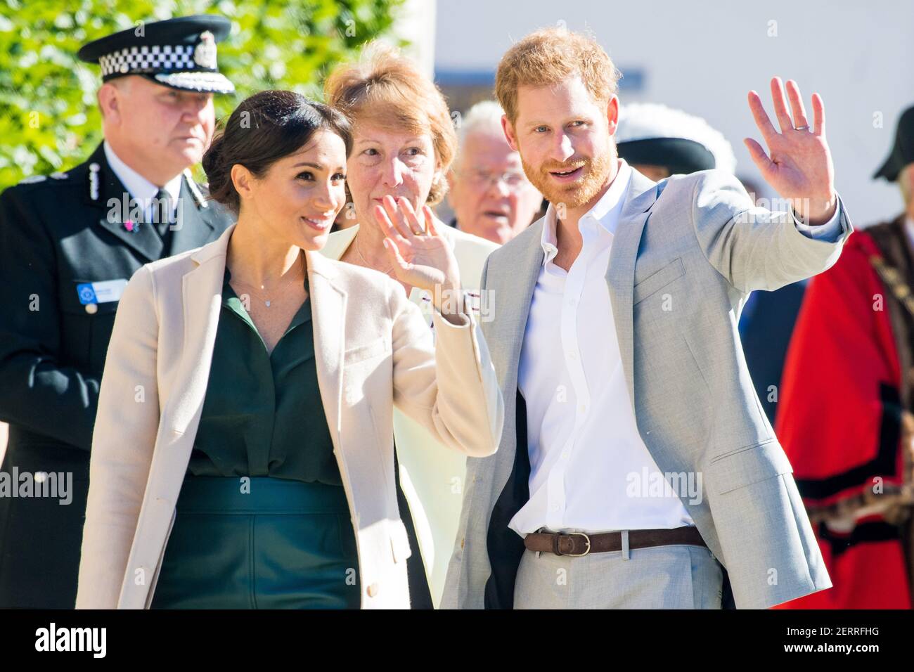 Prince Harry and Meghan Markle, Duke and Duchess of Sussex greet public ...