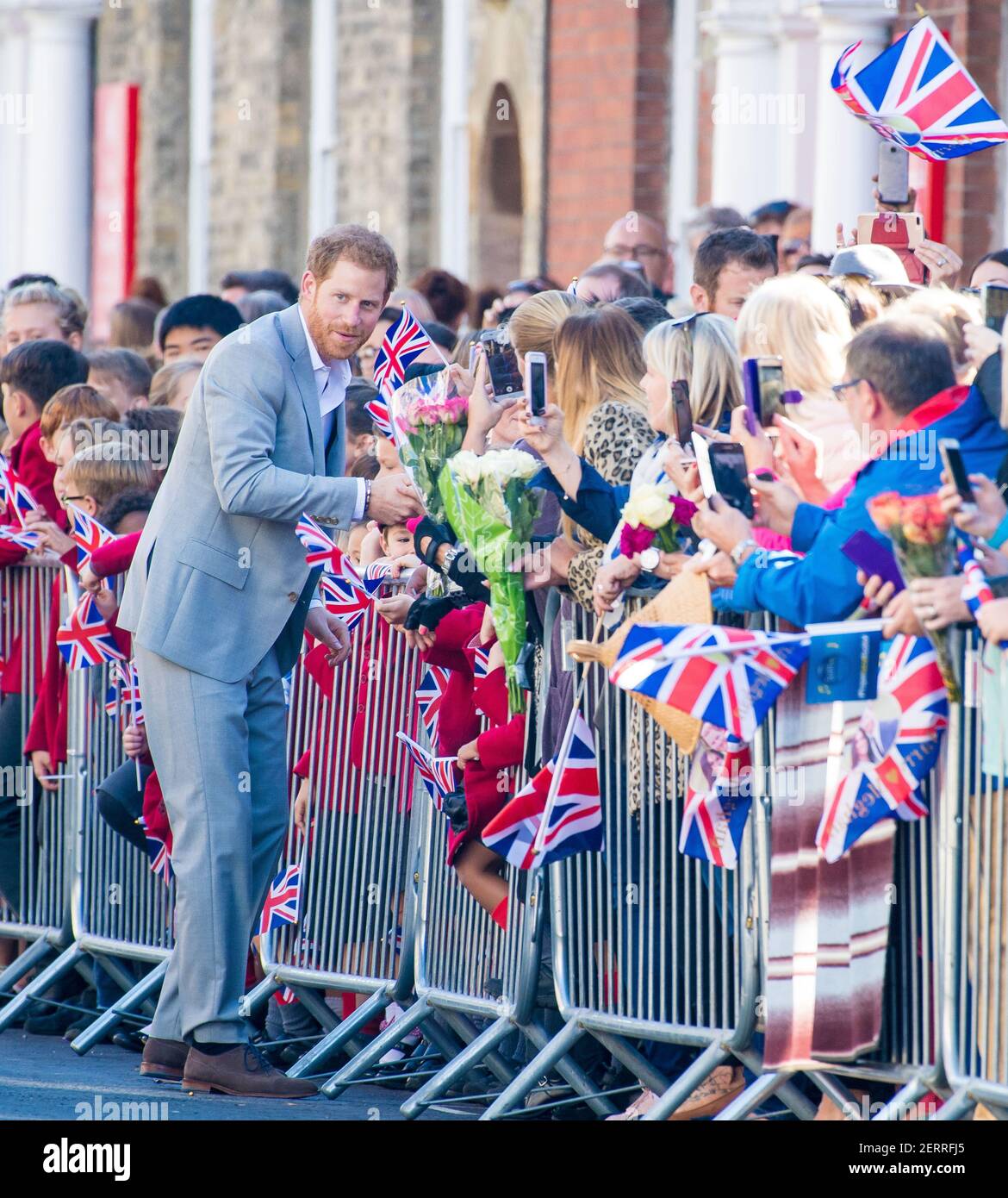 Prince Harry and Meghan Markle, Duke and Duchess of Sussex greet public ...