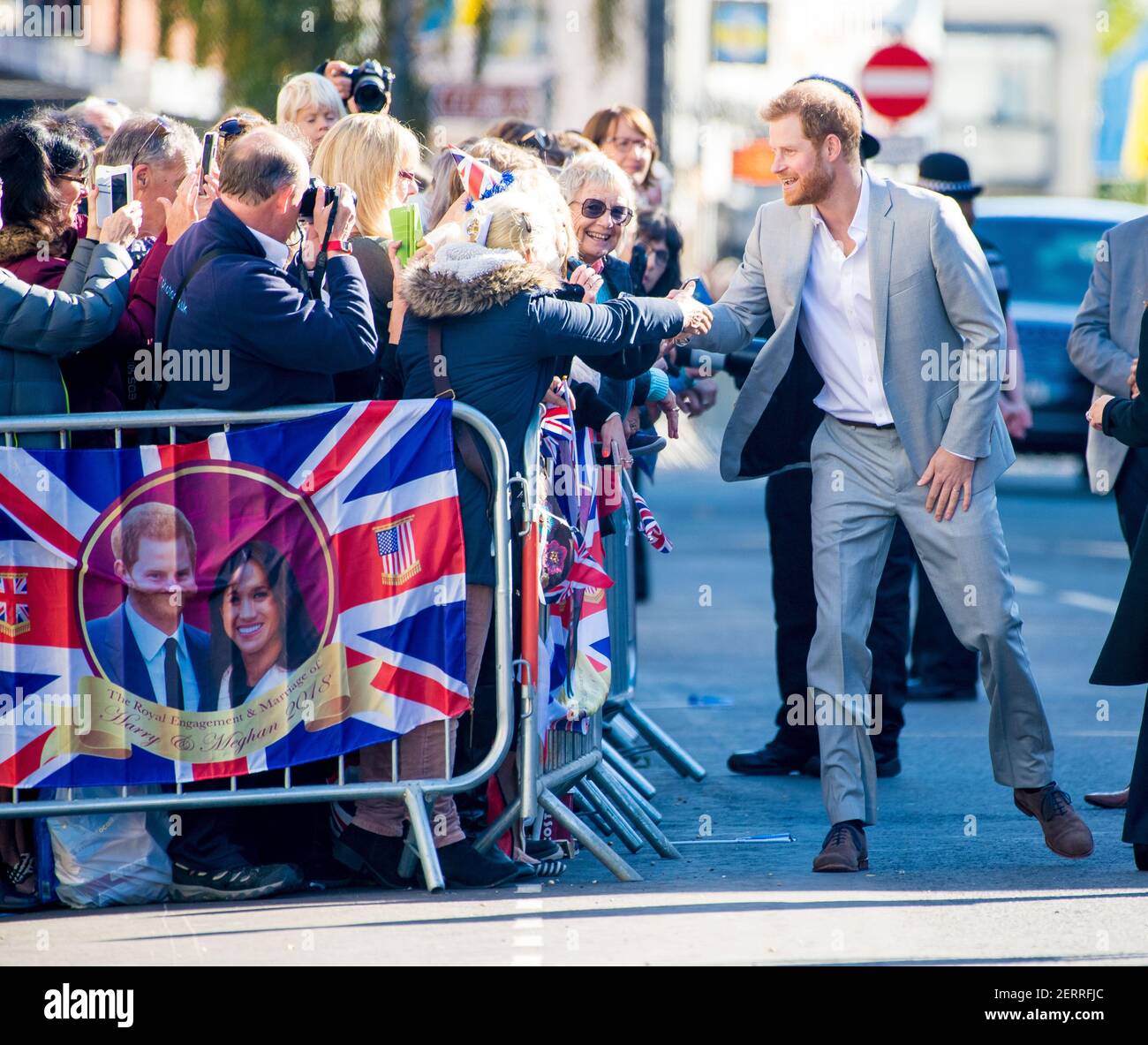 Prince Harry and Meghan Markle, Duke and Duchess of Sussex greet public ...