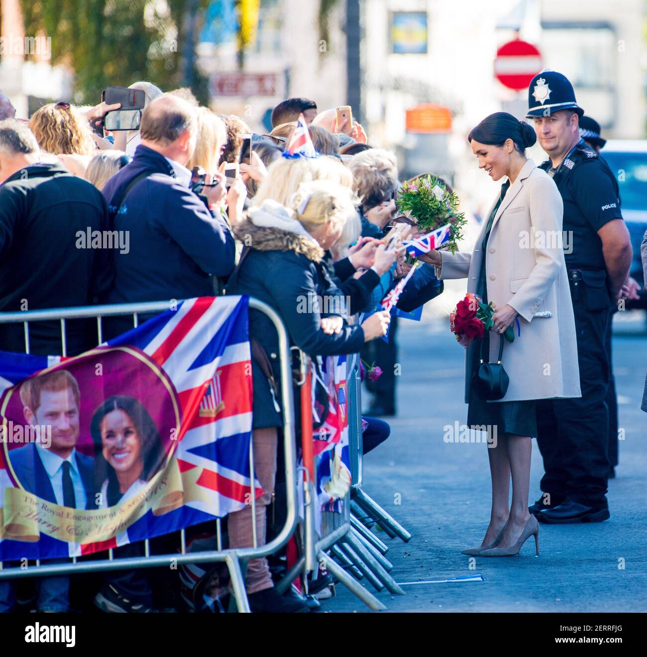 Prince Harry and Meghan Markle, Duke and Duchess of Sussex greet public ...