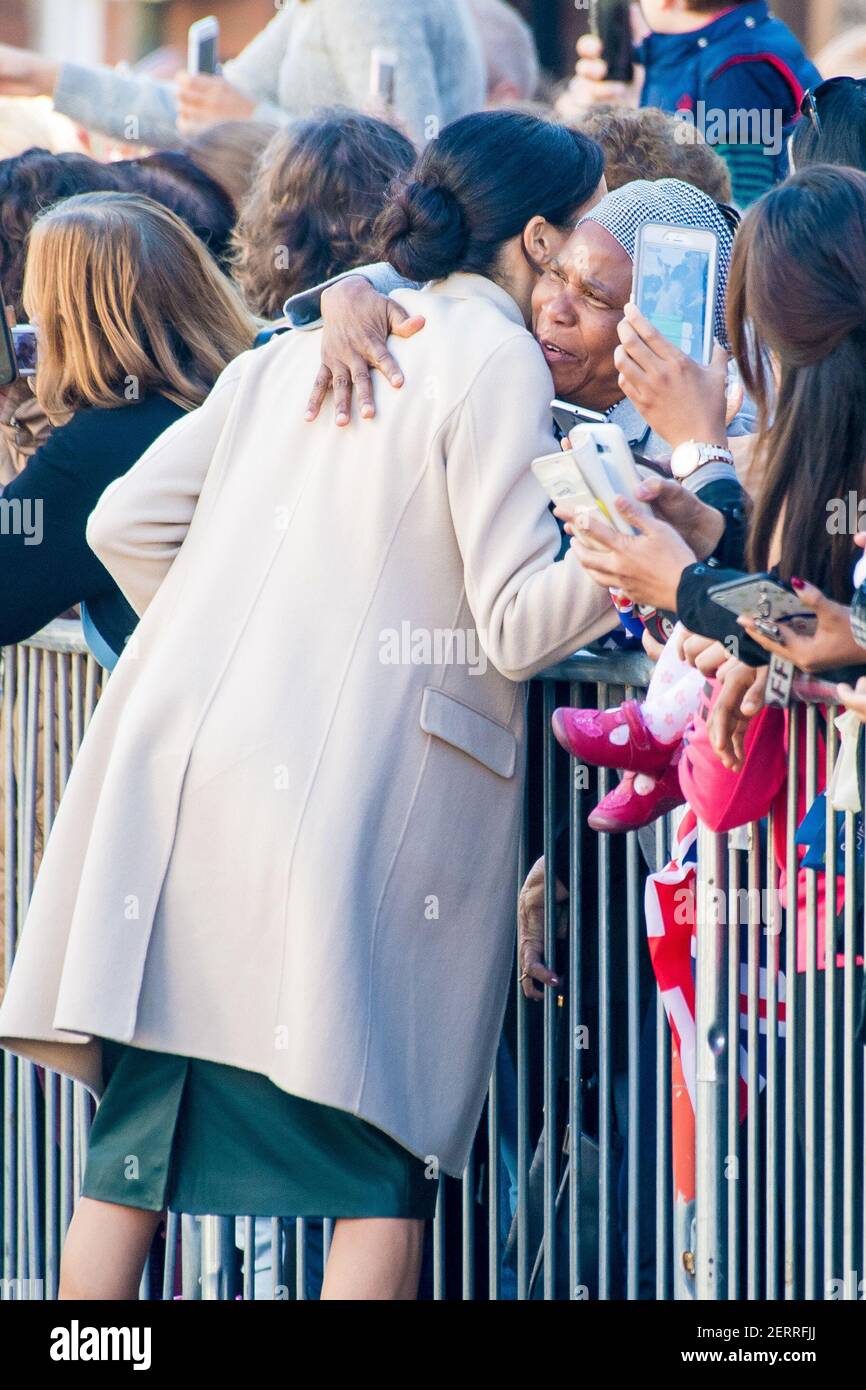 Prince Harry and Meghan Markle, Duke and Duchess of Sussex greet public ...