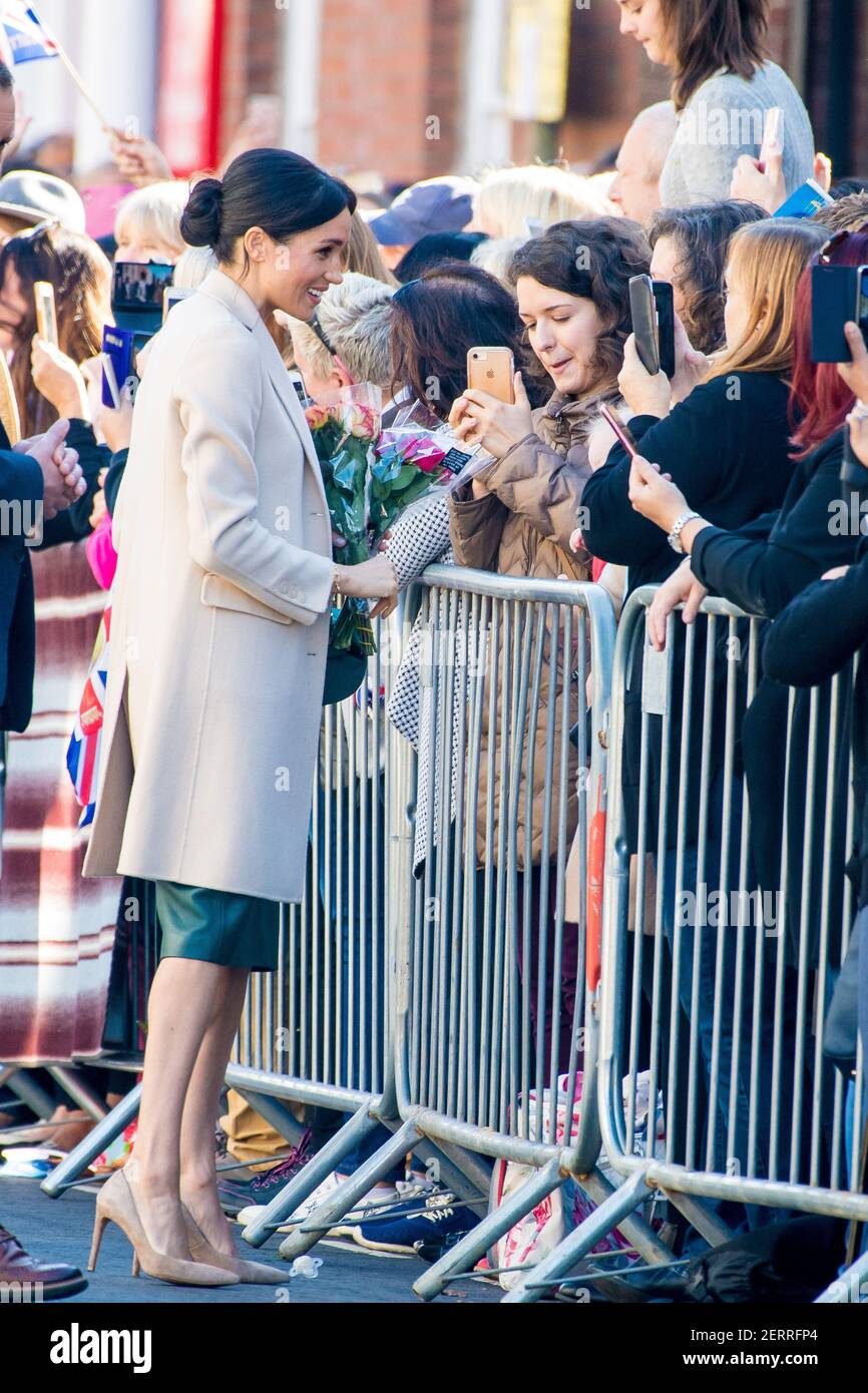 Prince Harry and Meghan Markle, Duke and Duchess of Sussex greet public ...