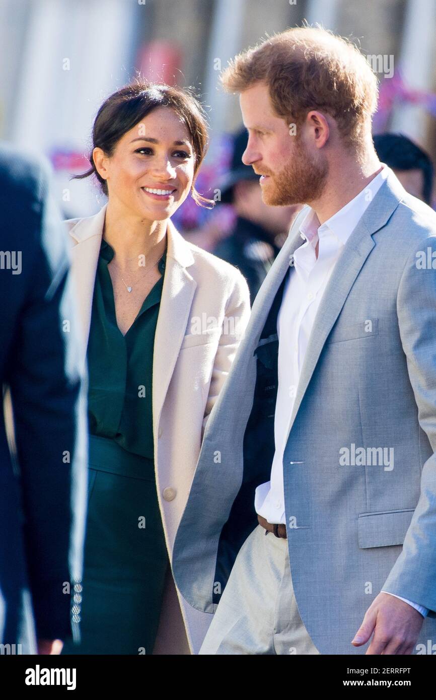Prince Harry and Meghan Markle, Duke and Duchess of Sussex greet public ...