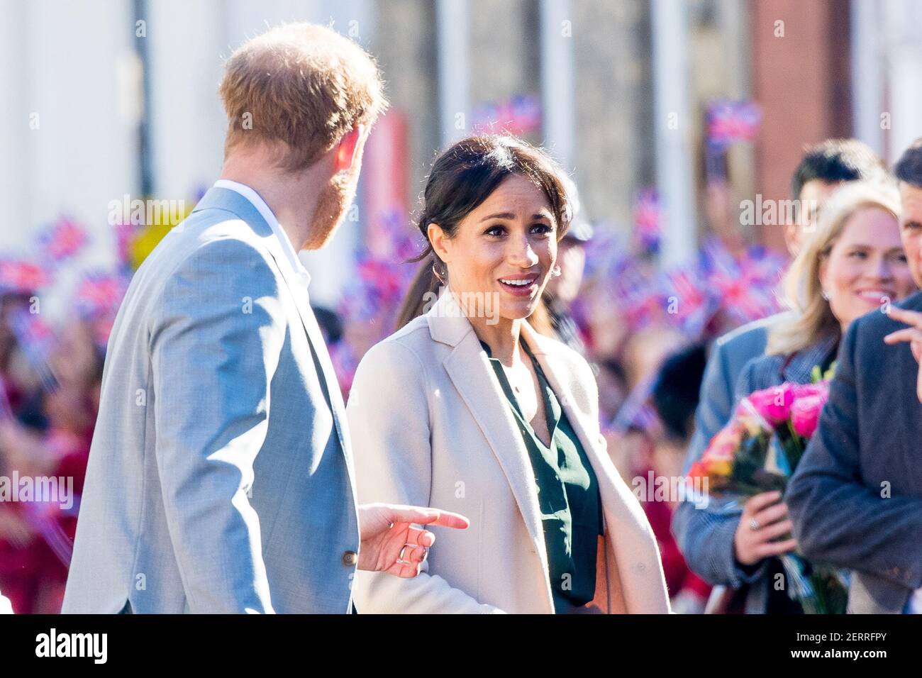 Prince Harry and Meghan Markle, Duke and Duchess of Sussex greet public ...