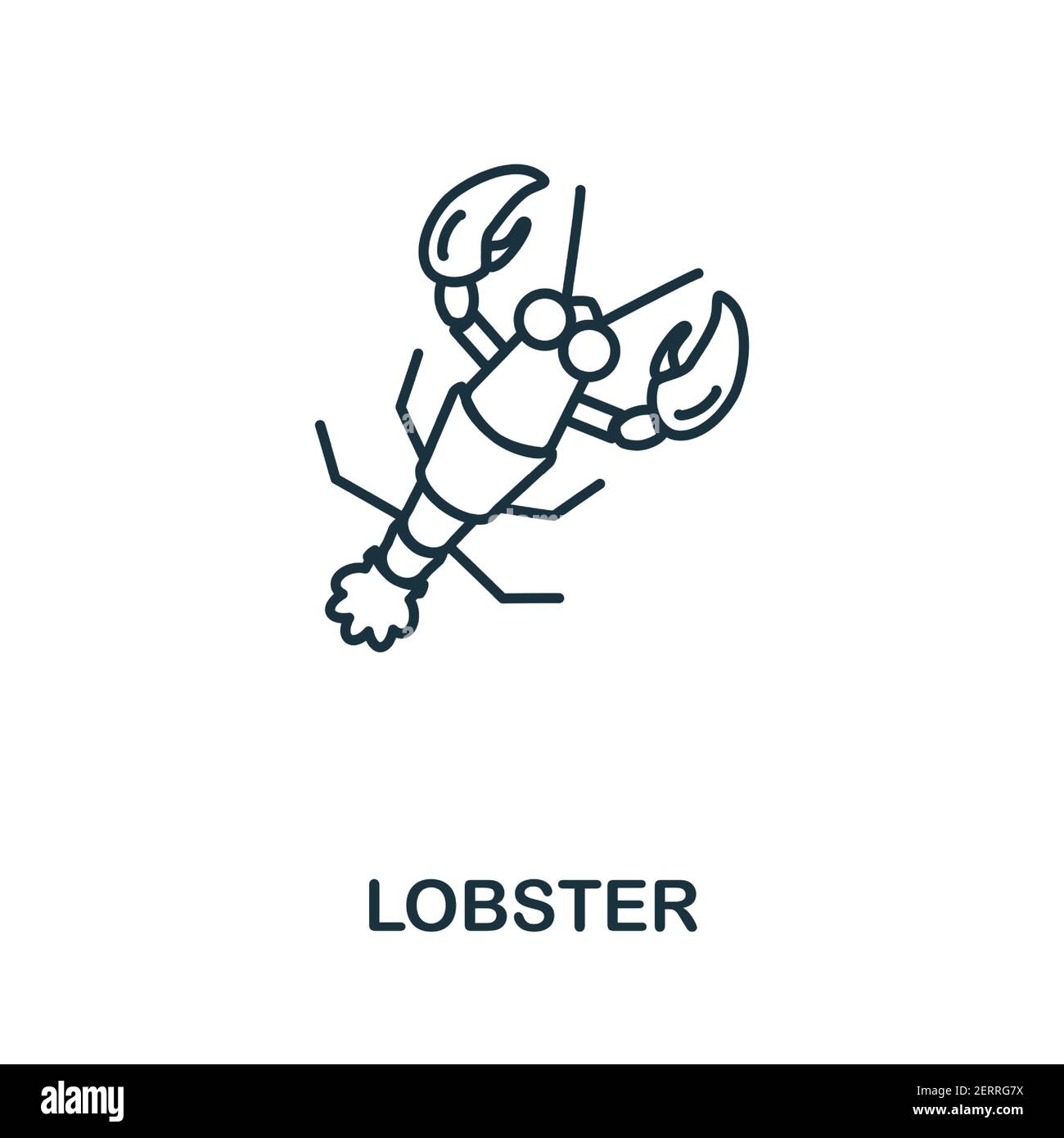 Lobster icon. Simple illustration from seafood collection. Creative ...