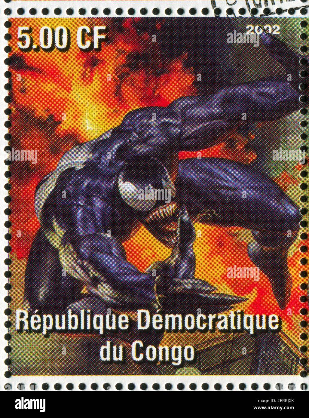CONGO - CIRCA 2002: stamp printed by Congo, shows Comics character ...