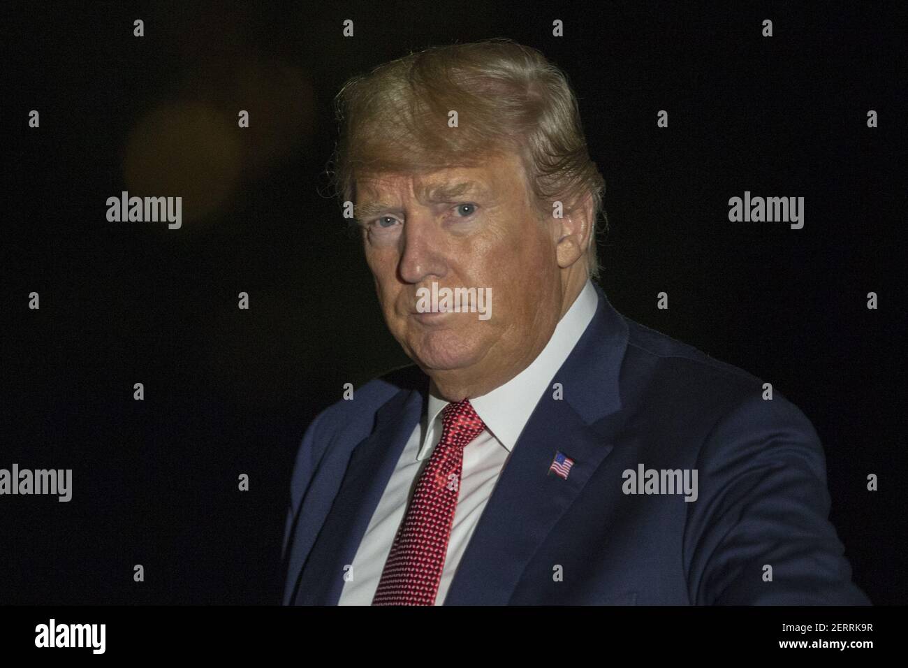 President Donald Trump arrives back at the White House, in Washington ...