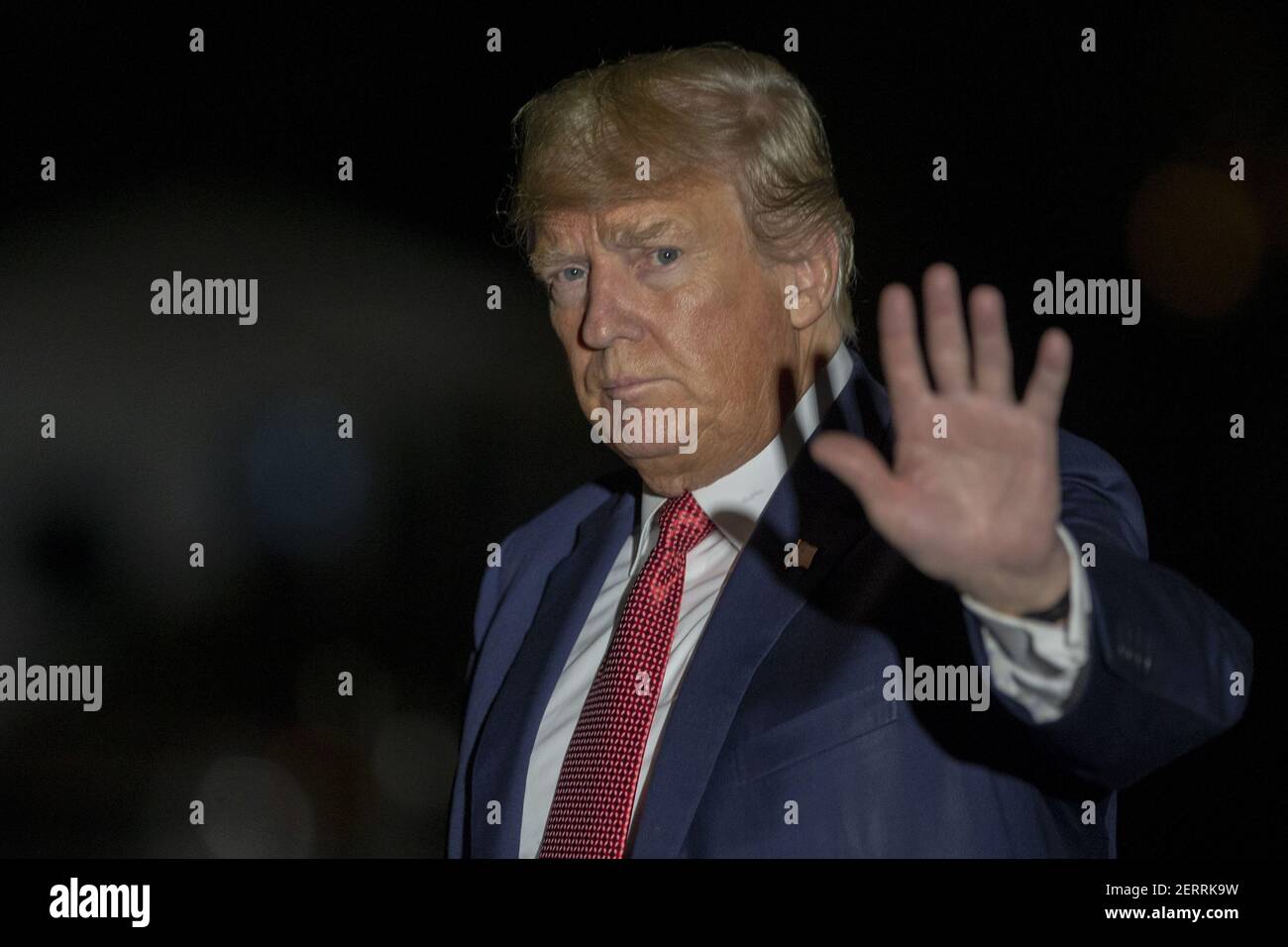 President Donald Trump arrives back at the White House, in Washington ...