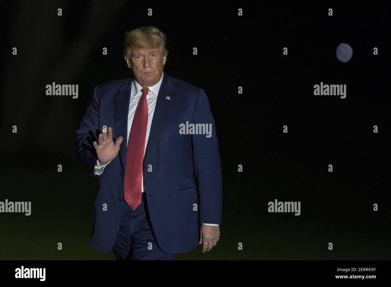 President Donald Trump arrives back at the White House, in Washington ...