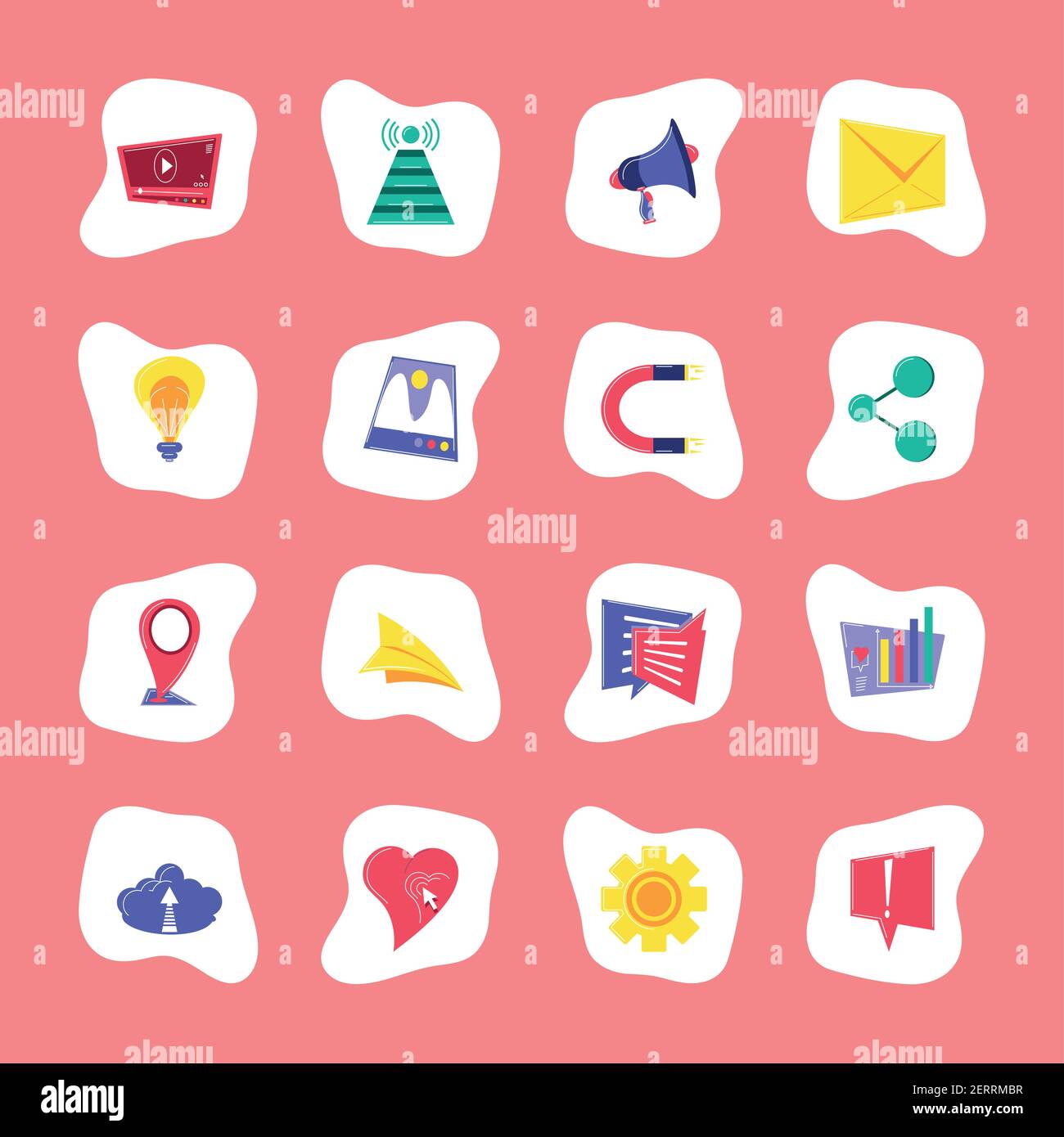 social media applications cartoon collection Stock Vector Image & Art ...