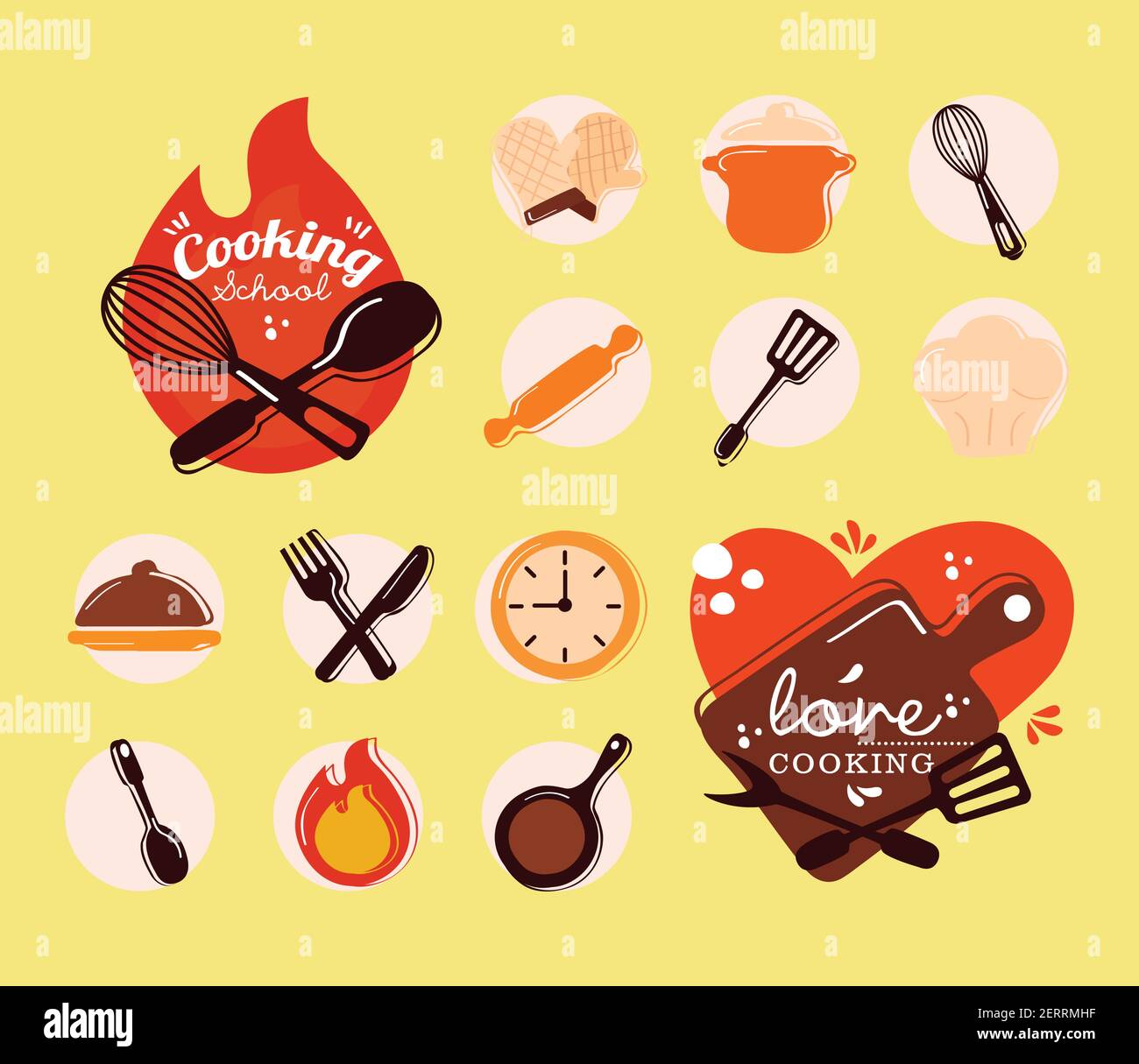 kitchen tools and letterings labels Stock Vector Image & Art - Alamy