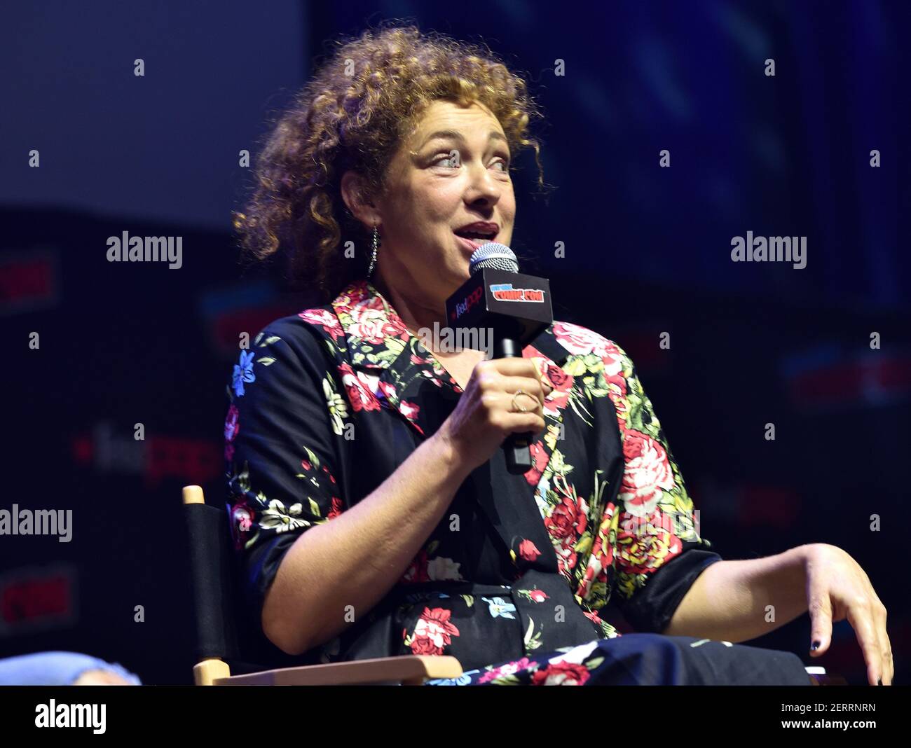 Actress Alex Kingston attends the Tardis Time panel at NY ComicCon 2018 ...