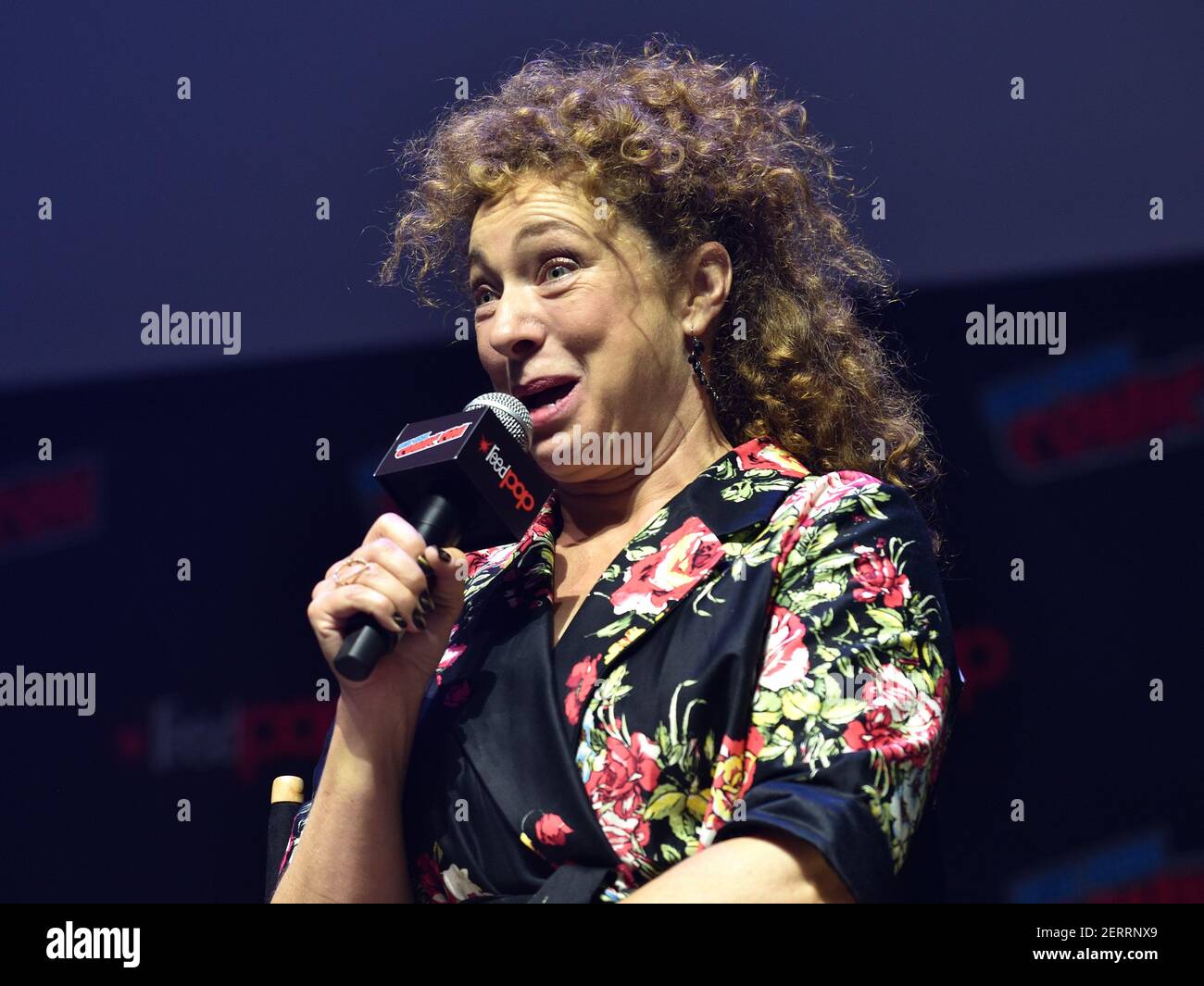 Actress Alex Kingston attends the Tardis Time panel at NY ComicCon 2018 ...