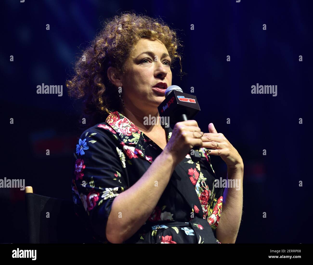 Actress Alex Kingston attends the Tardis Time panel at NY ComicCon 2018 ...