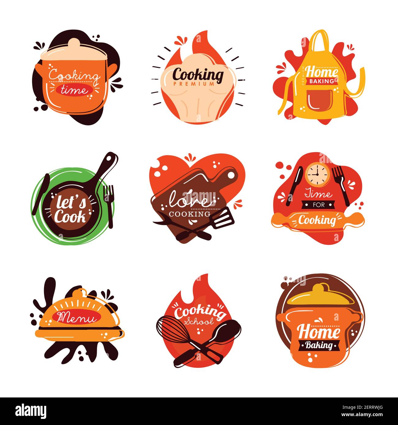 kitchen set tools and letterings Stock Vector Image & Art - Alamy