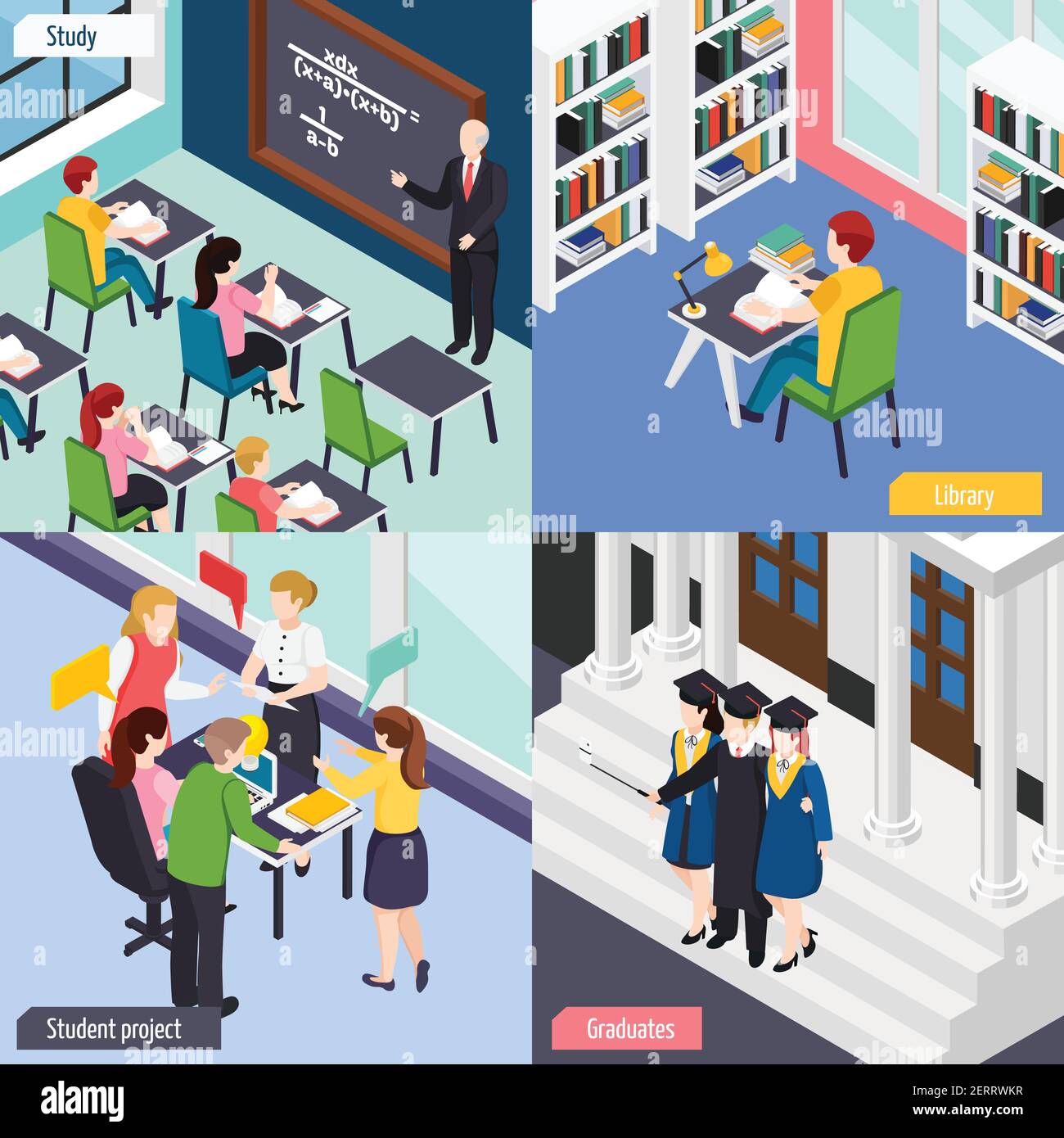 Busy classroom Stock Vector Images - Alamy