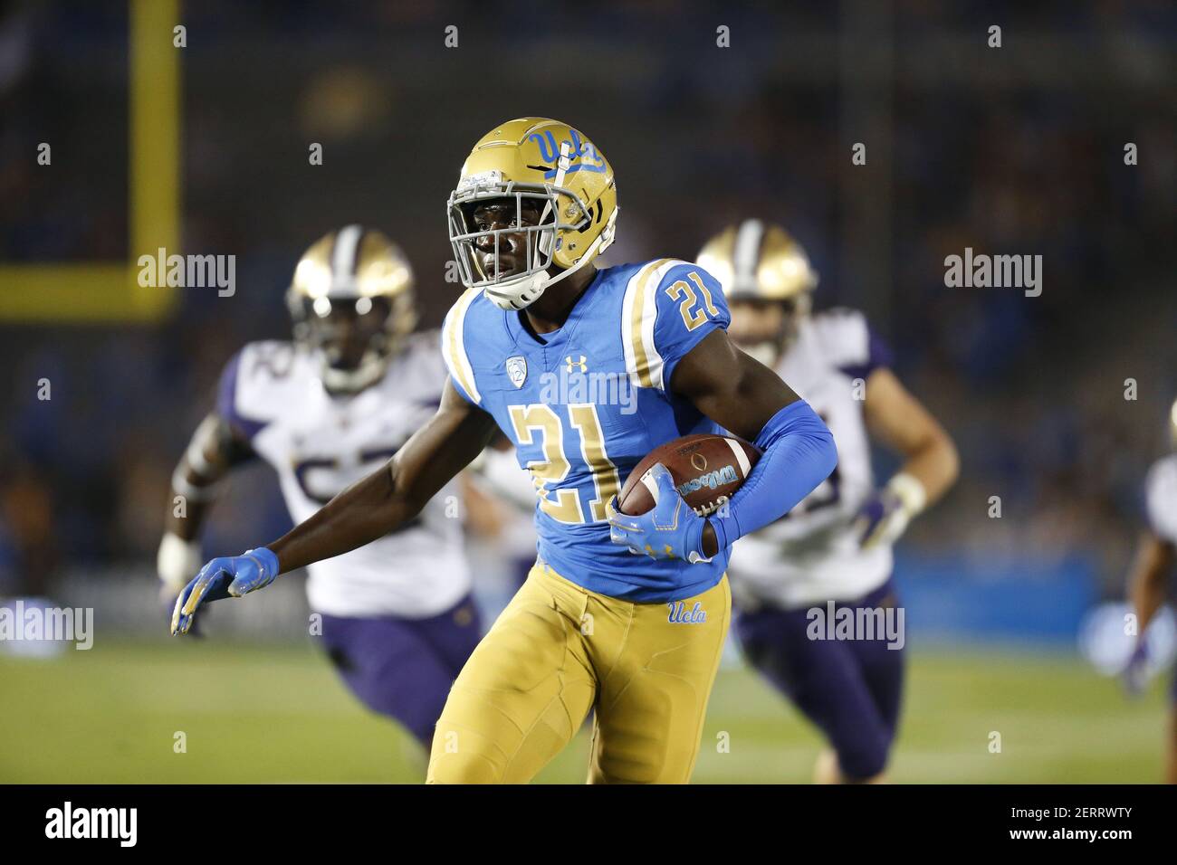 October 06, 2018 UCLA Bruins wide receiver Michael Ezeike #21 carries ...