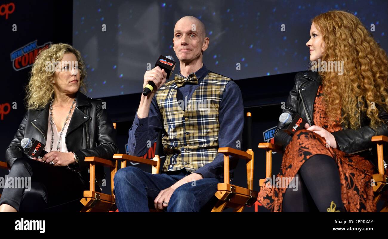 L-R: Producer Heather Kadin and actors Doug Jones and Mary Wiseman ...