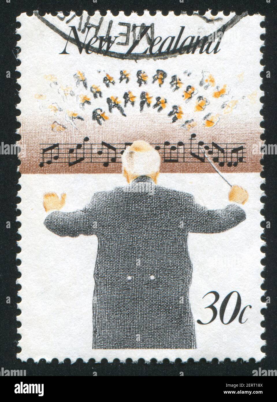 NEW ZEALAND - CIRCA 1986: stamp printed by New Zealand, shows Music ...