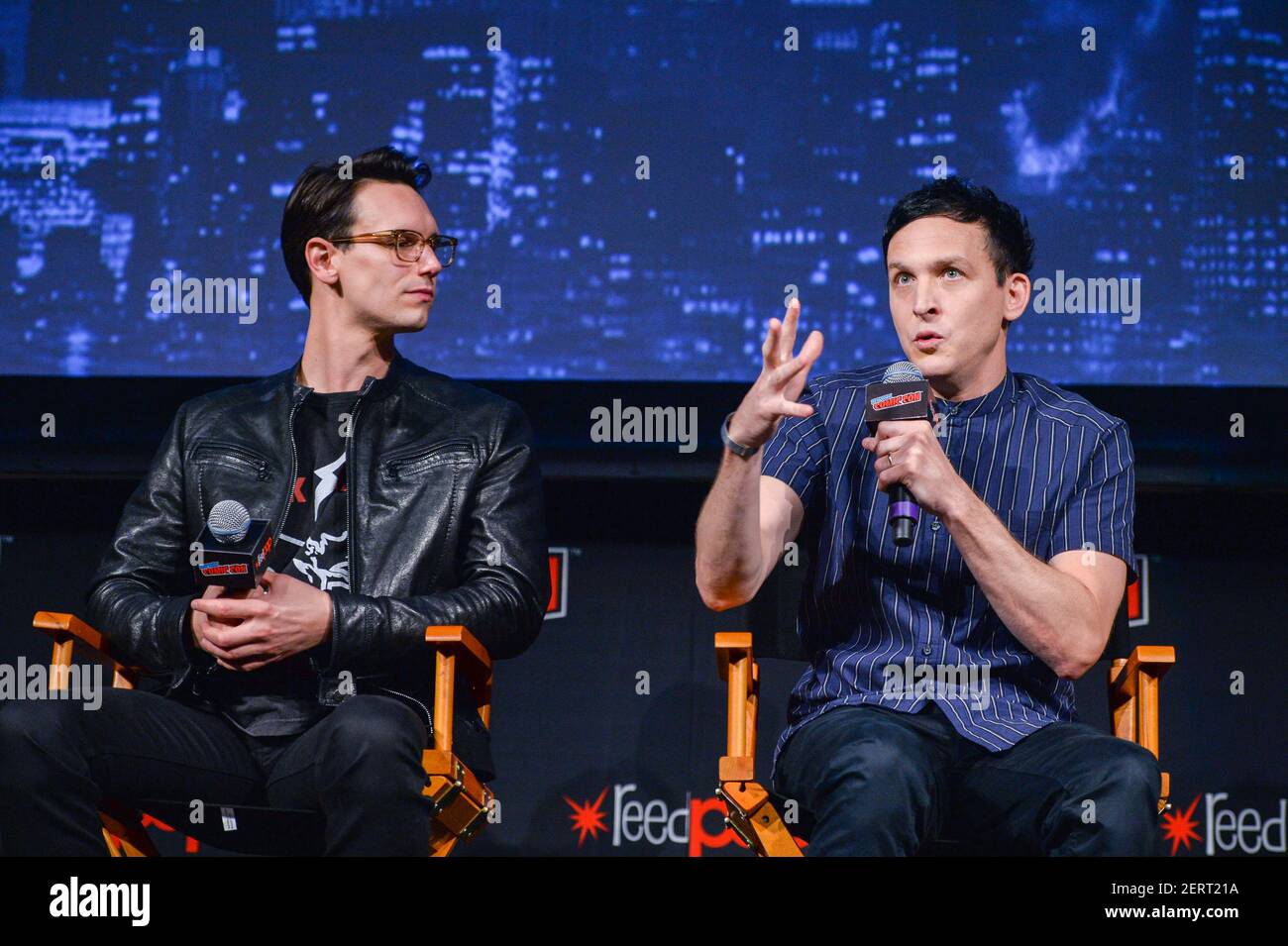NEW YORK - OCTOBER 7: Cory Michael Smith and Robin Lord Taylor of FOX's ...