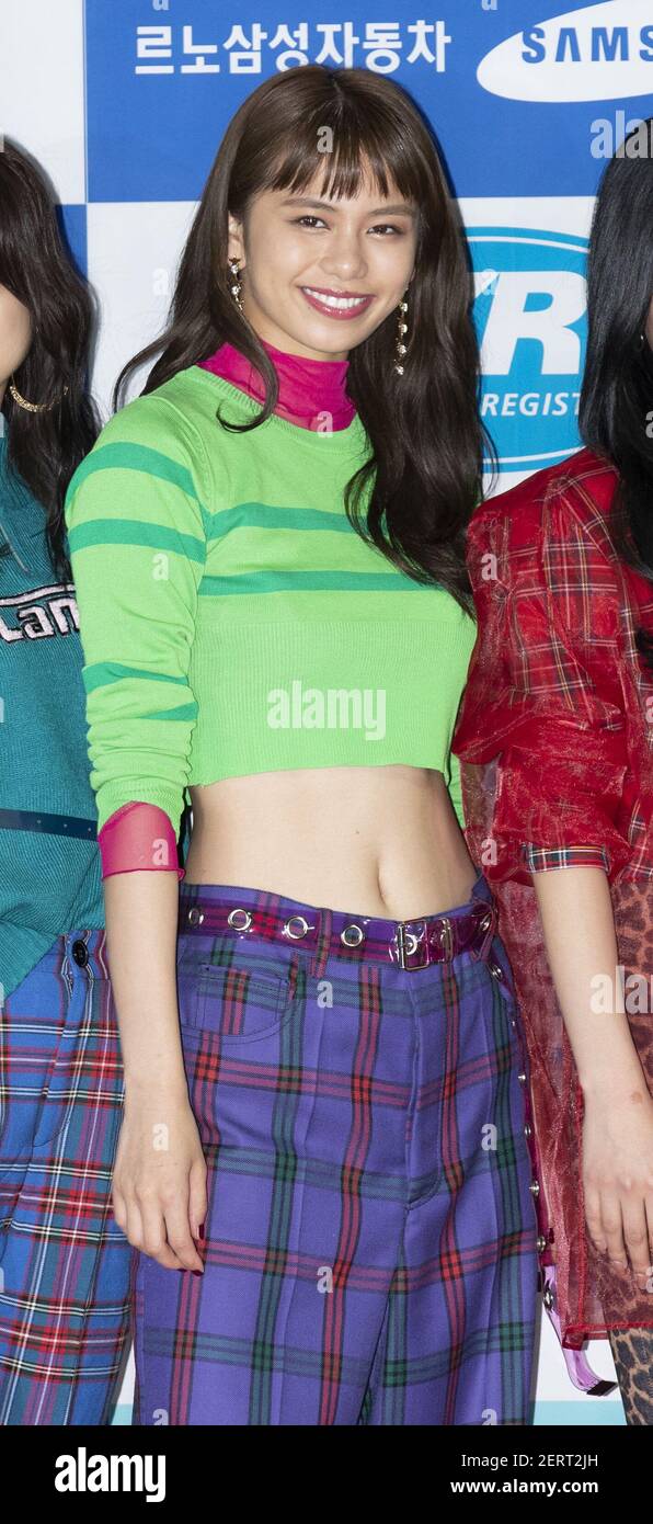 Japanese J-Pop girl group E-Girls, attend a photo call for before their ...