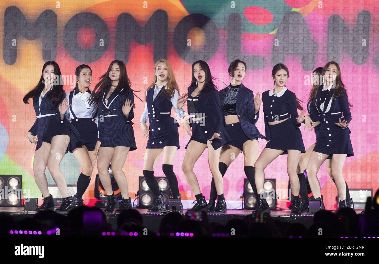 South Korean K-Pop girl group Momoland, performs onstage during the ...