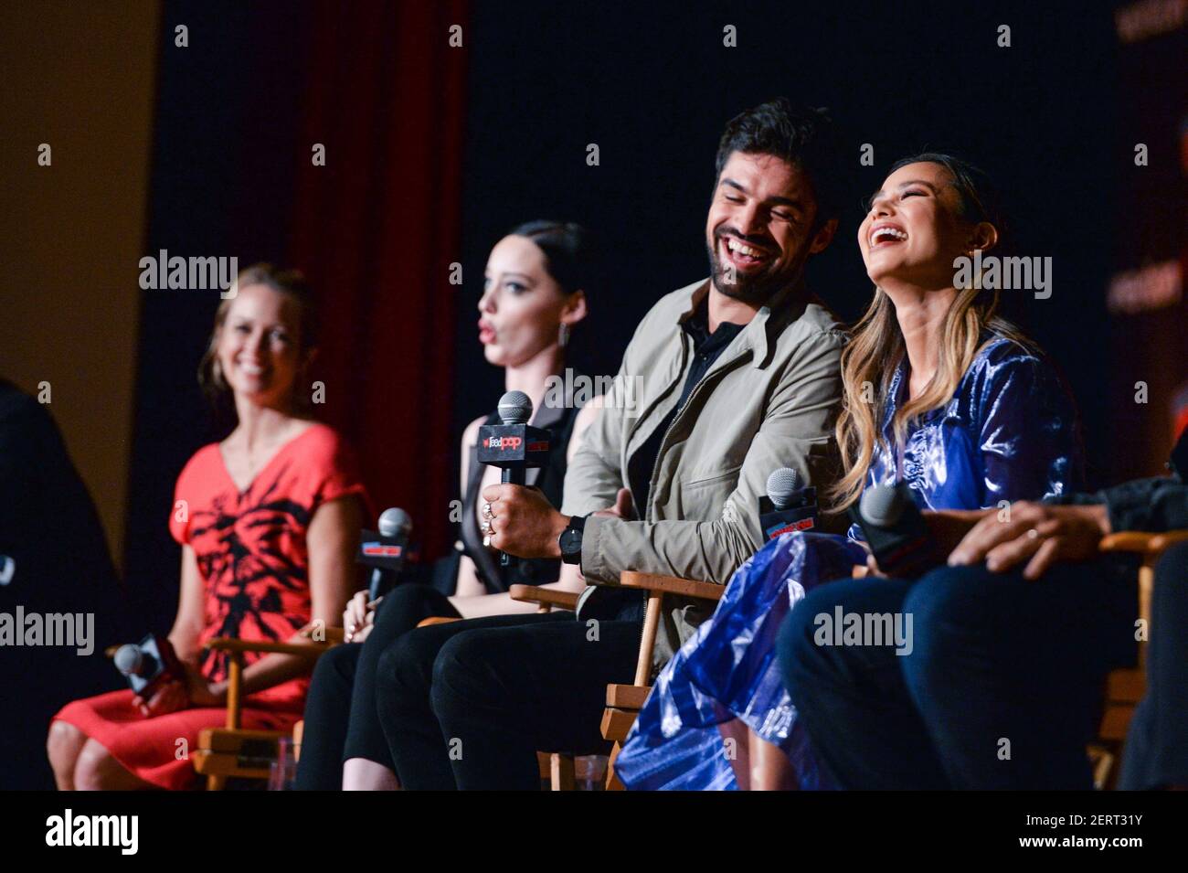 NEW YORK - OCTOBER 7: Amy Acker, Emma Dumont, Sean Teale and Jamie ...