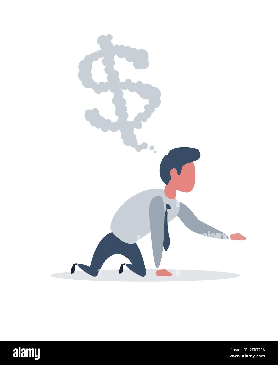 Cartoon illustration businessman thinking money Cut Out Stock Images ...