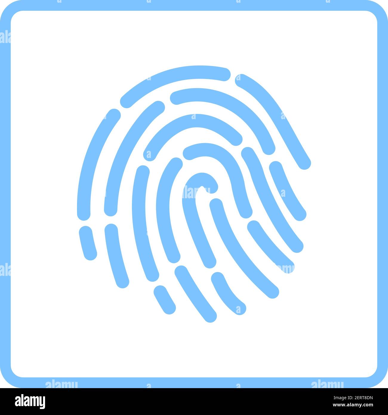 Fingerprint Icon. Blue Frame Design. Vector Illustration Stock Vector ...